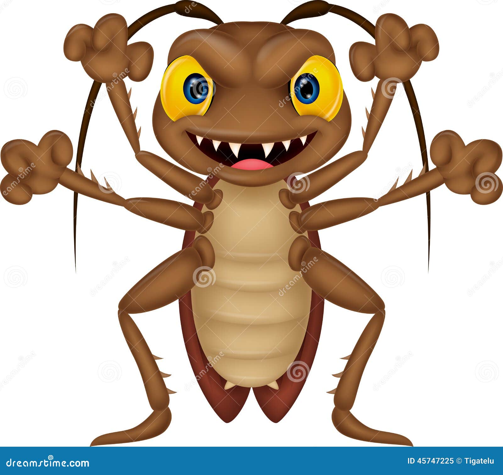 Scary cockroach cartoon stock vector. Illustration of fear - 45747225