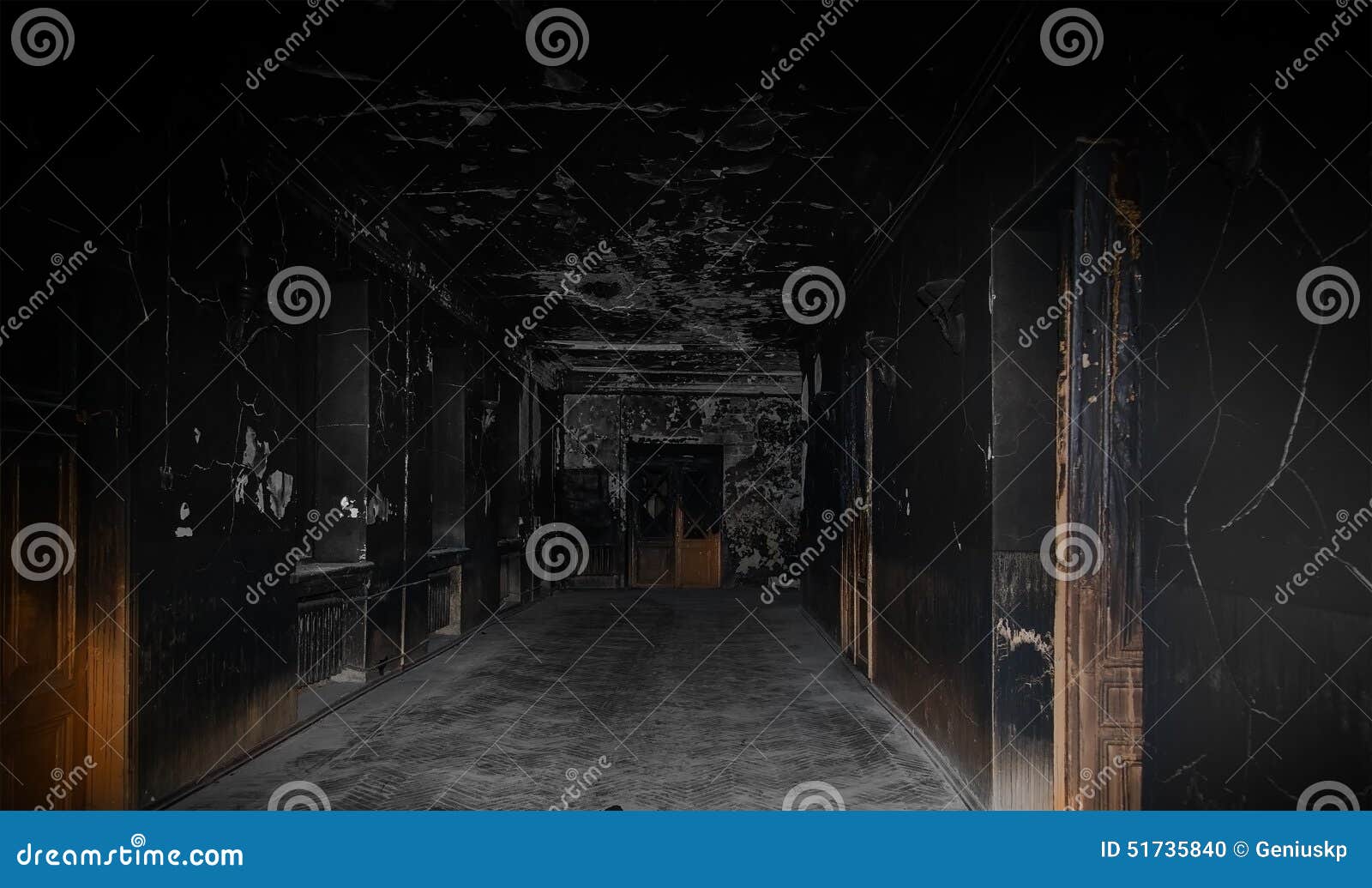 Scary corridor stock photo. Image of abstract, industrial - 51735840