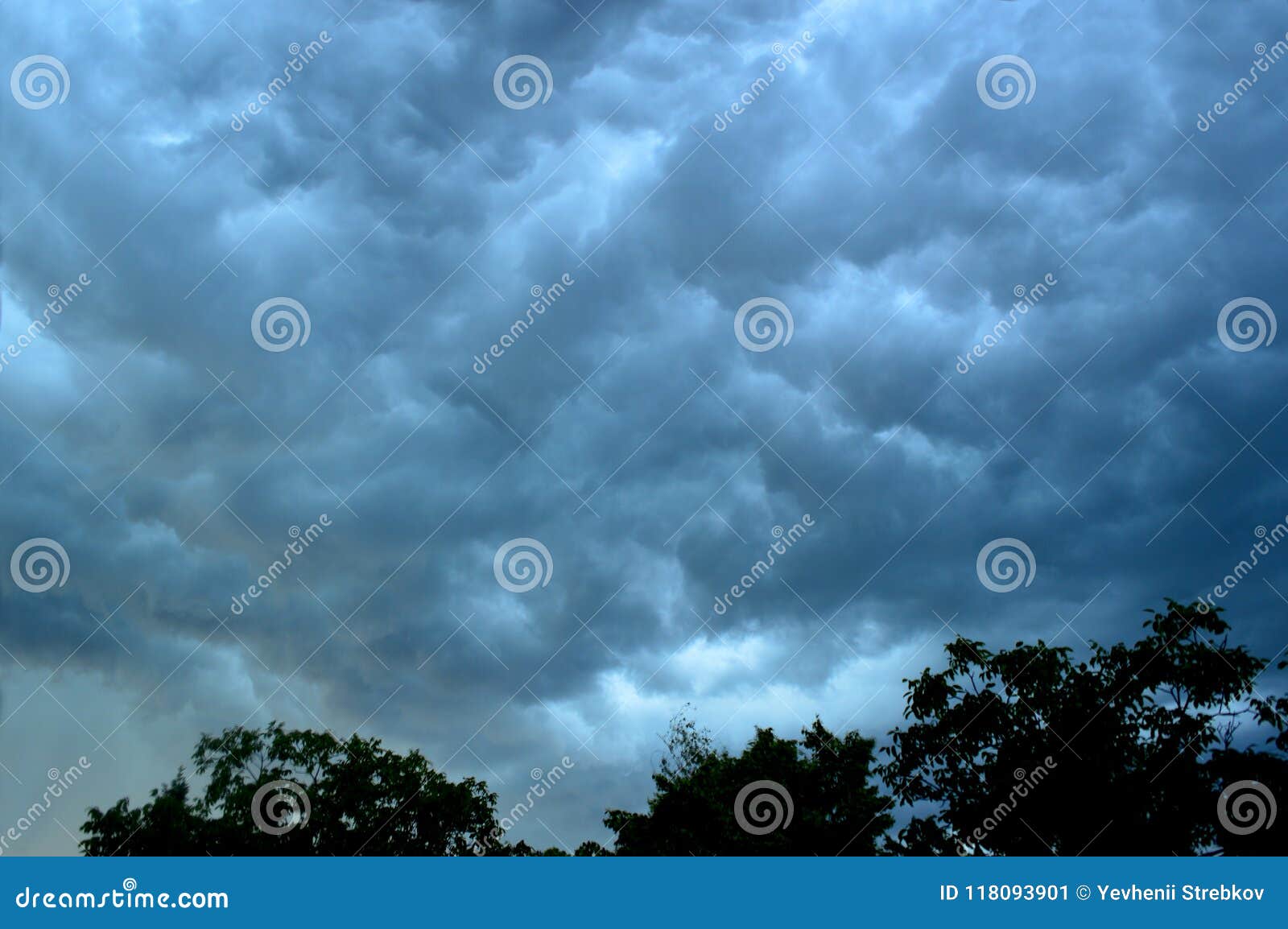 Dark Gray-Blue Thunderstorm Clouds Stock Image - Image of rain ...