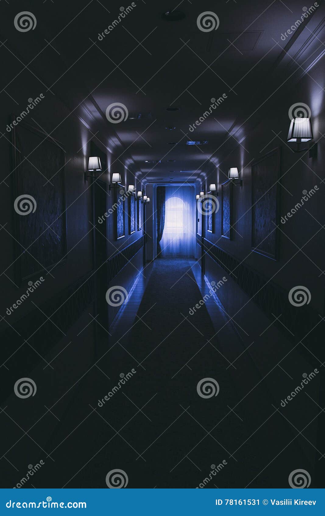 Scary dark hallway stock image. Image of basement, inside - 78161531