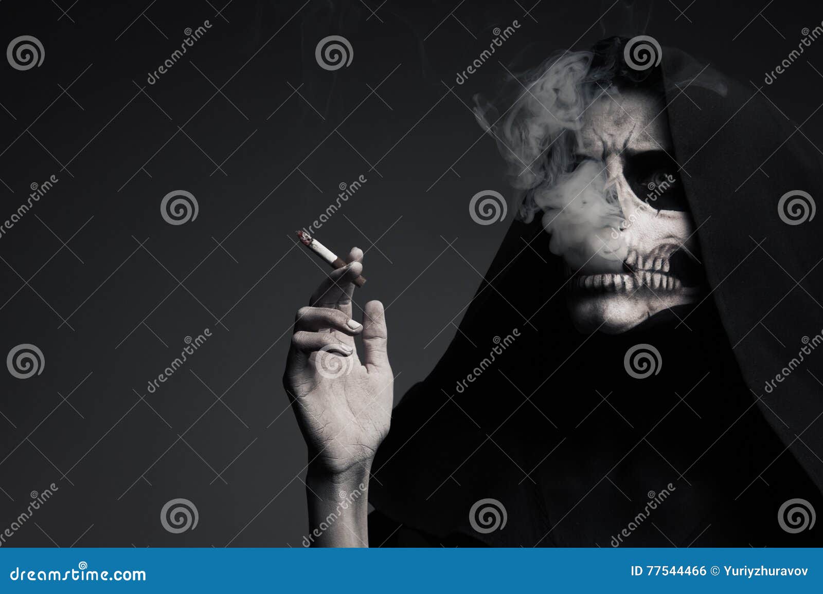 Scary Death Makes Cloud of Smoke. Stock Photo - Image of burn, concept ...