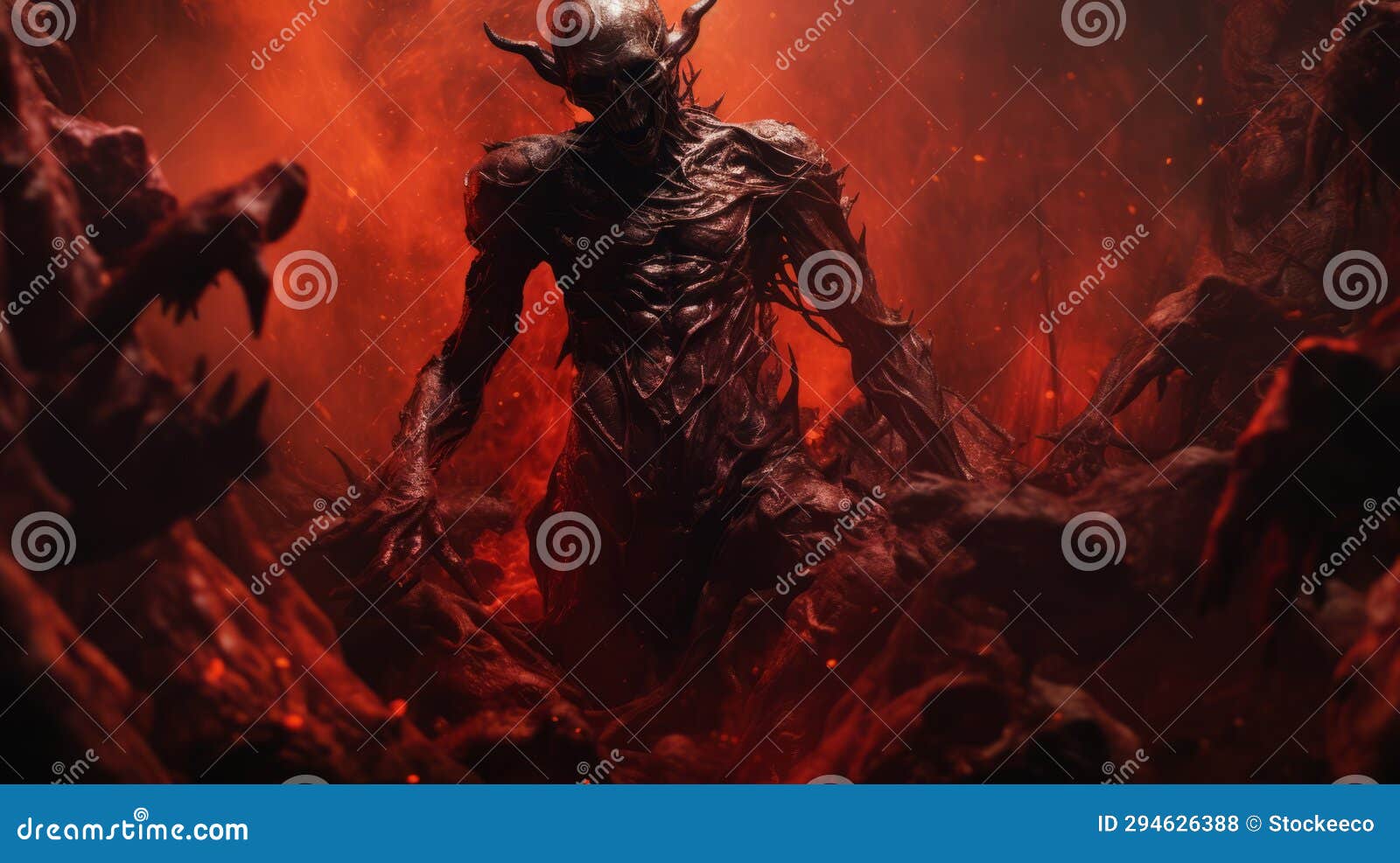 Scary Demon in Hell: Realistic Renderings of the Human Form Stock ...
