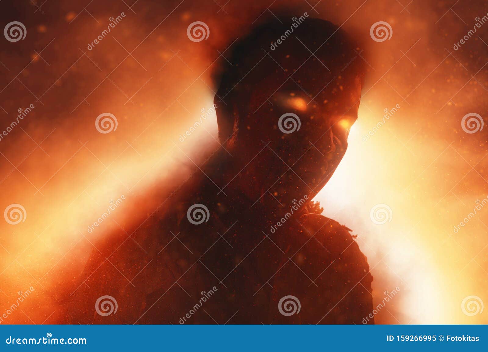 Scary Devil Burning Fire Flames Stock Image - Image of death, darkness ...