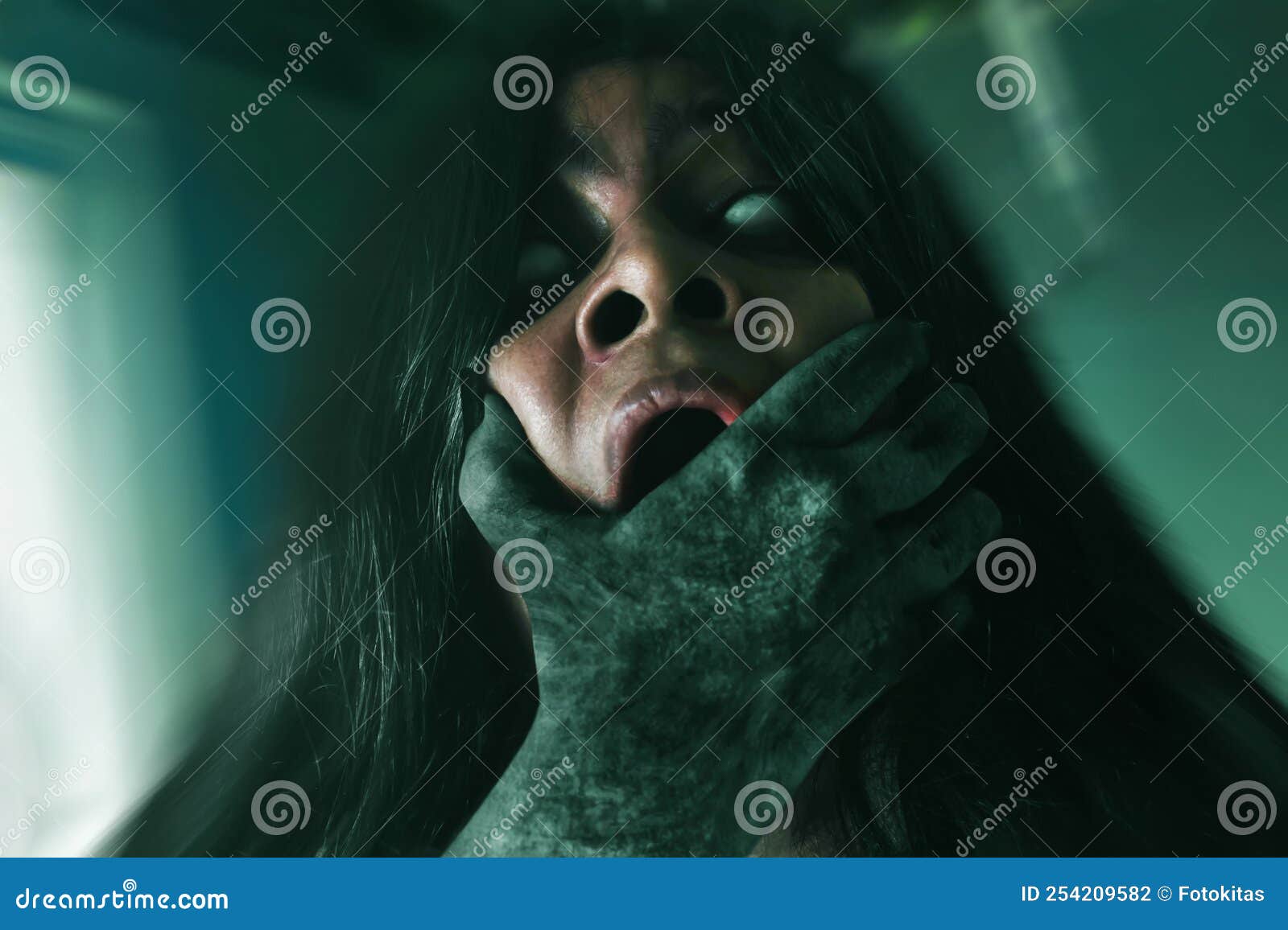 Scary Devil Nun Standing In The Abandoned Building Royalty-Free Stock ...