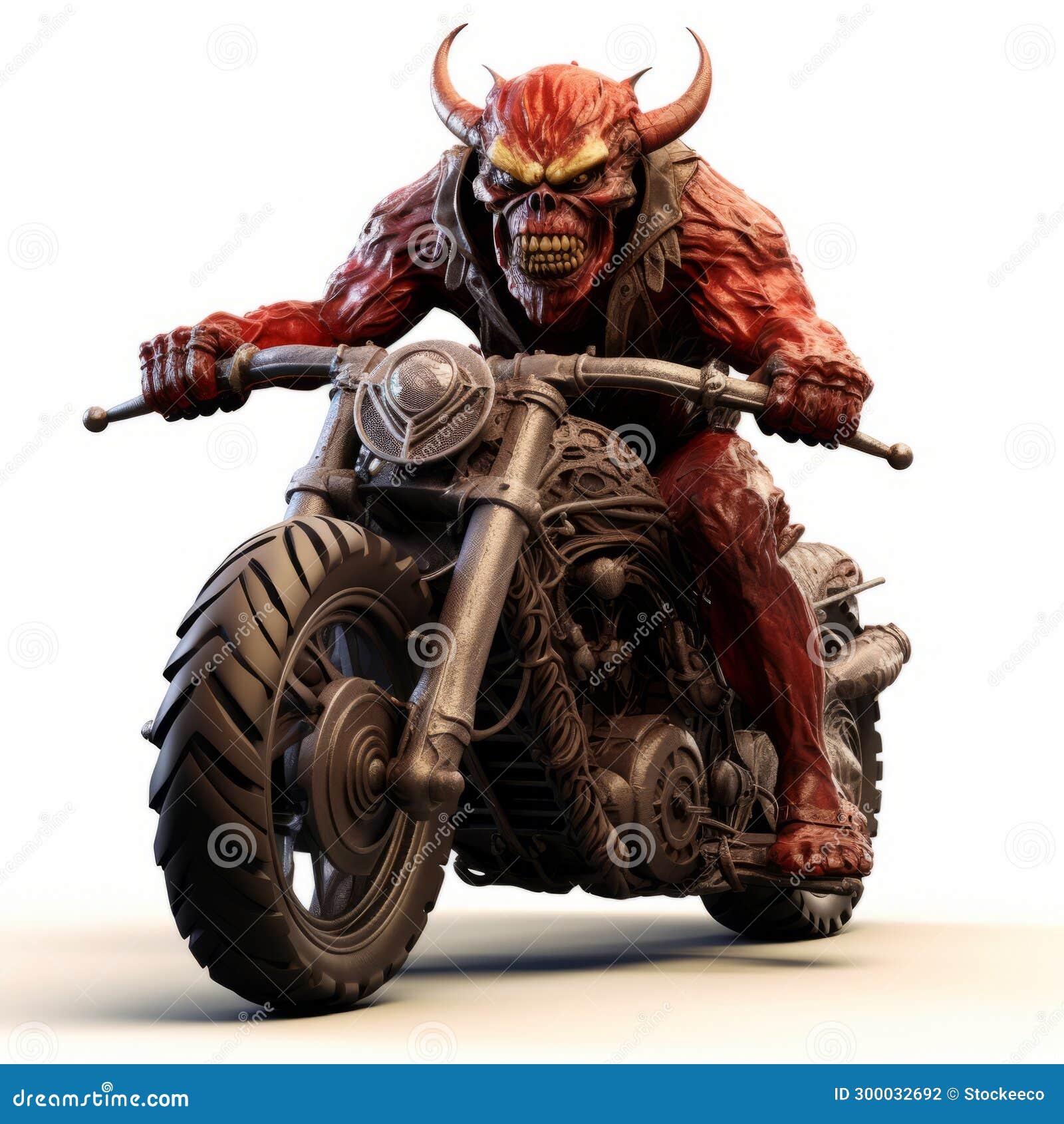 Scary Devil Motorcycle: Realistic Hyper-detailed Rendering Stock ...