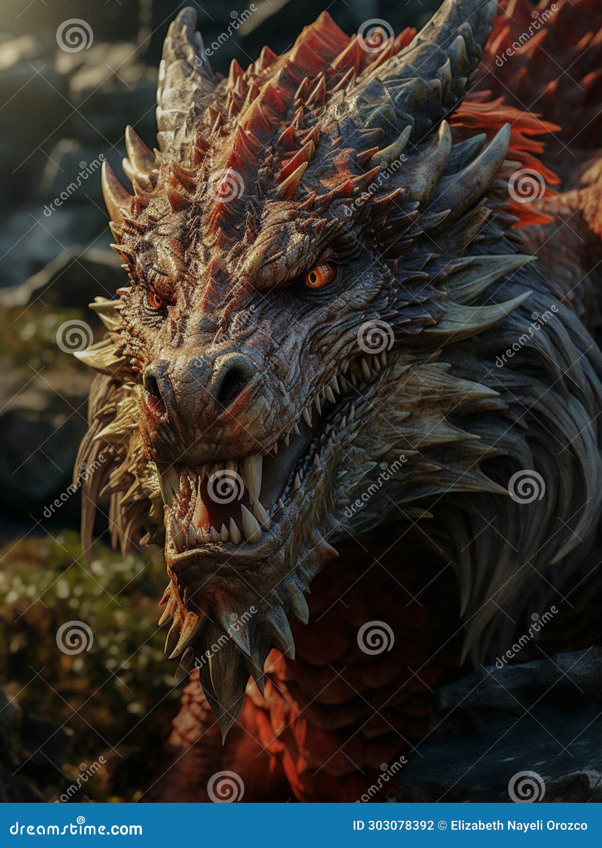 Scary dragon stock photo. Image of dragon, kukulkan - 303078392