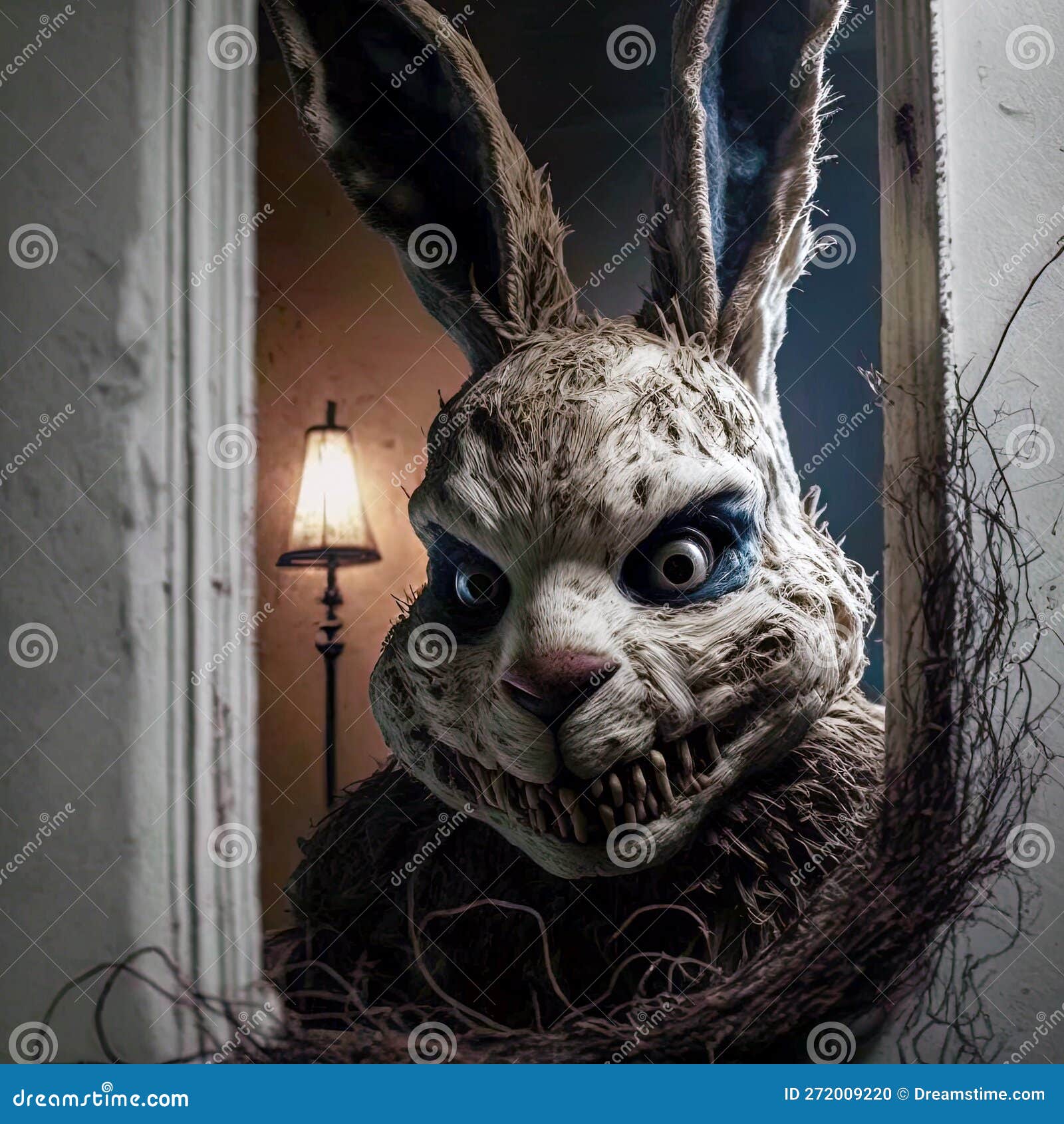 Scary Easter Bunny from Horror. Generative AI Stock Illustration ...