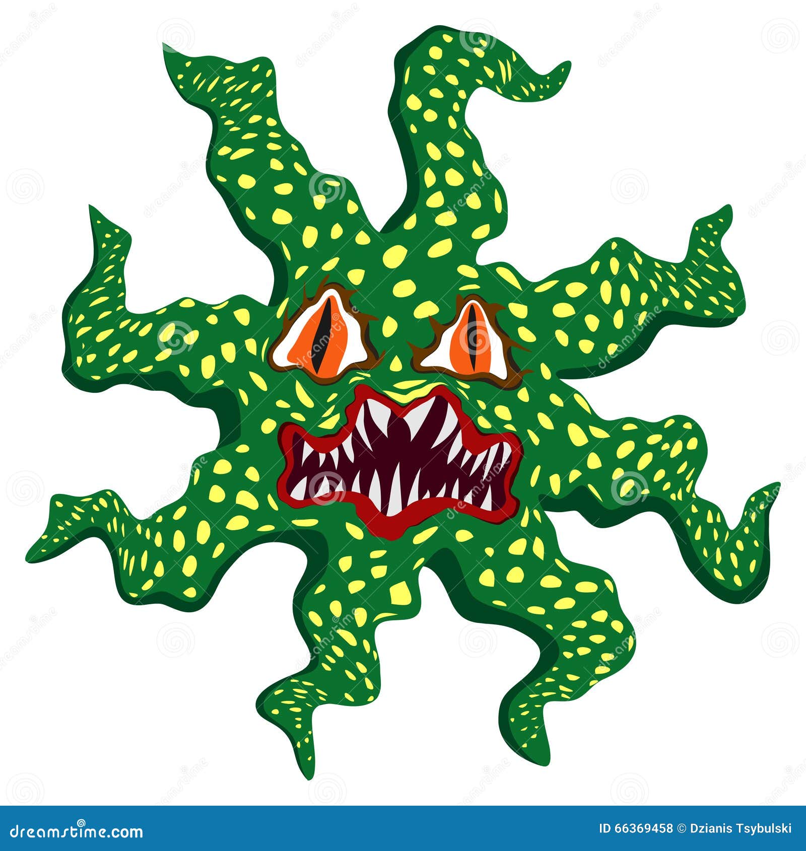 Scary Evil Cartoon Halloween Monster Stock Vector - Illustration of ...