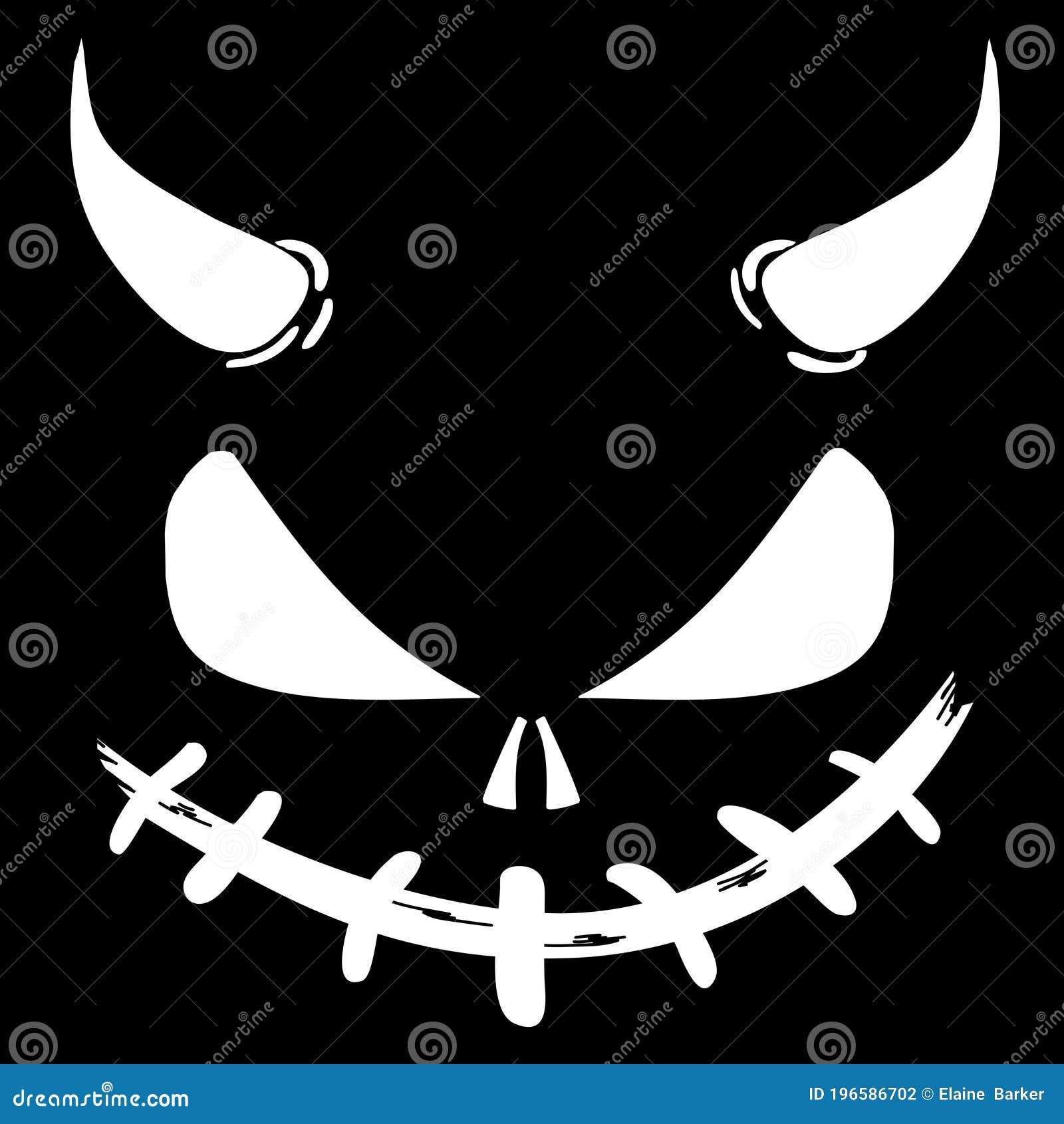 Scary Evil Ghost Face Silhouette on Black Stock Vector - Illustration ...