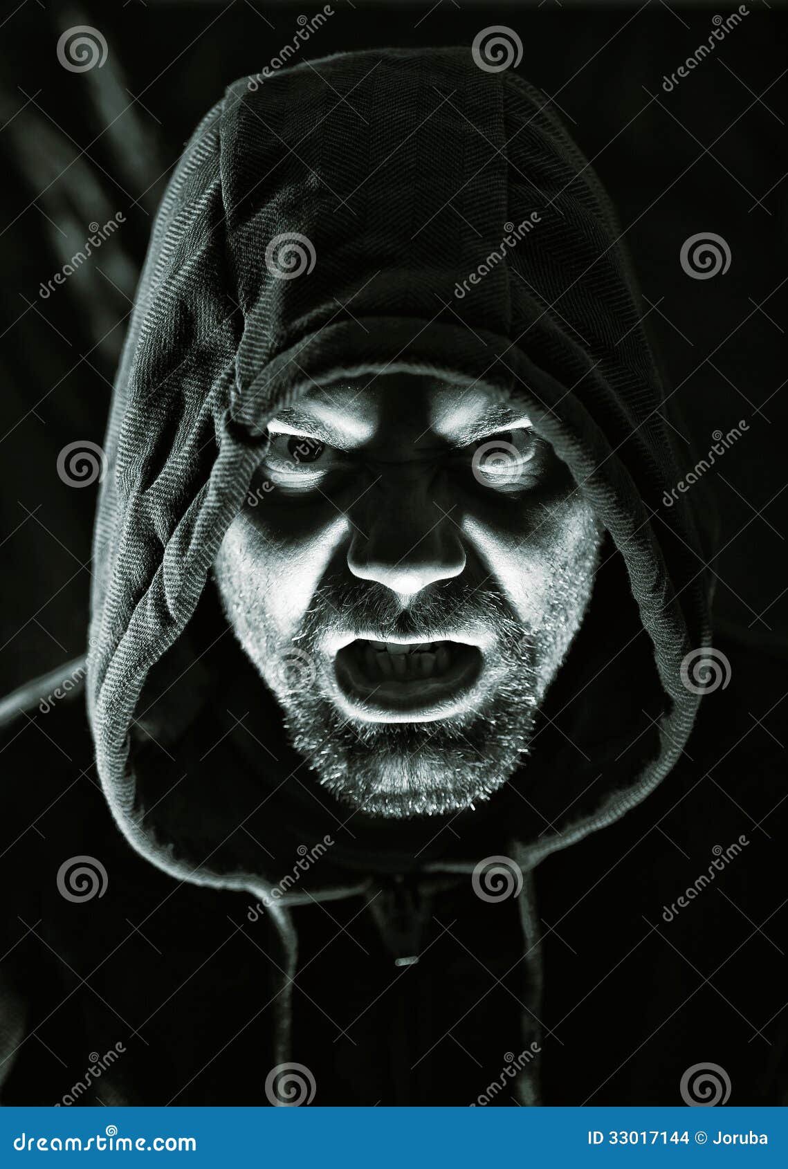 Scary evil man stock photo. Image of hood, cowl, evil - 33017144