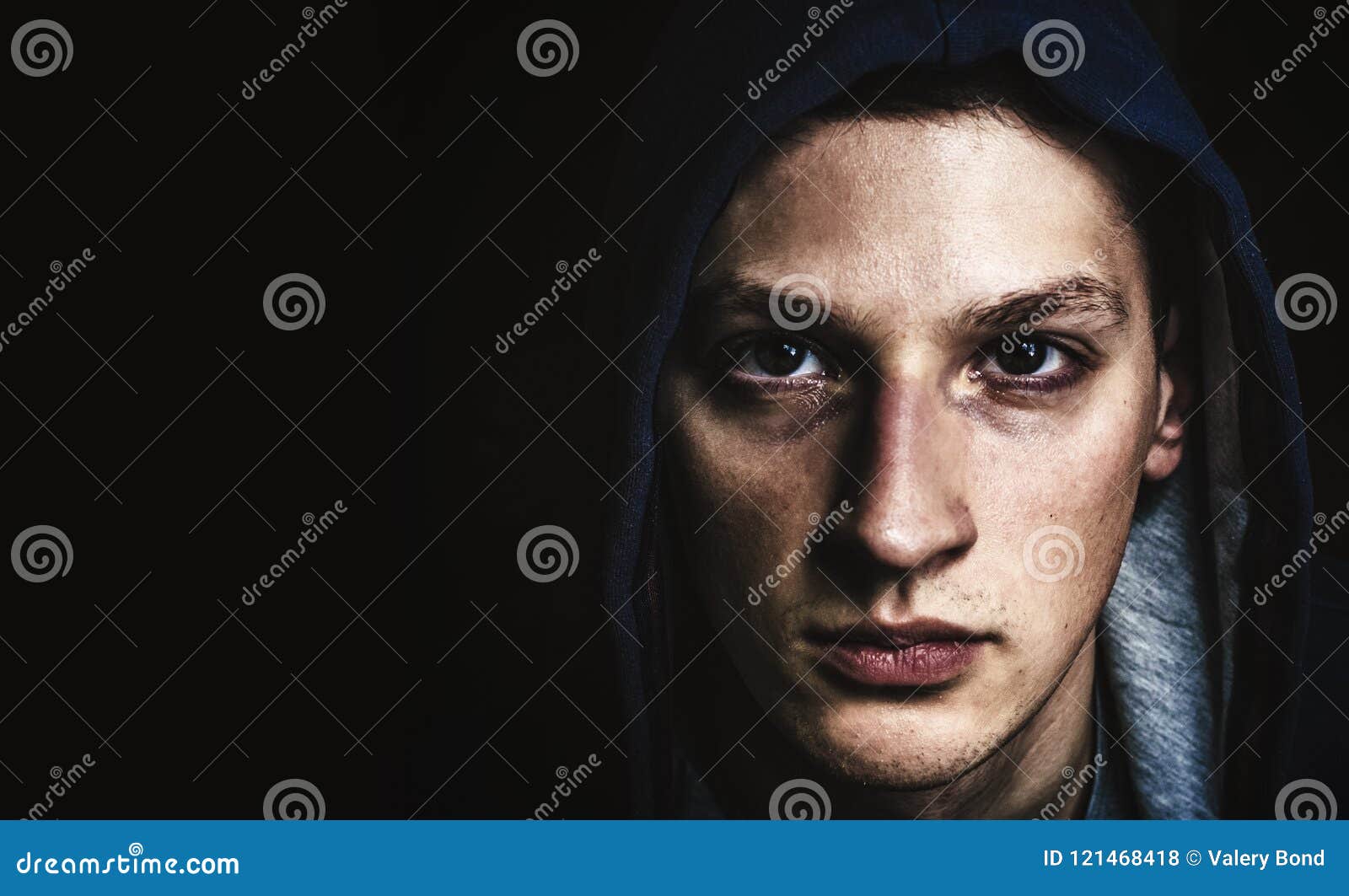 Man in Darkness stock photo. Image of devil, evil, hooligan - 121468418