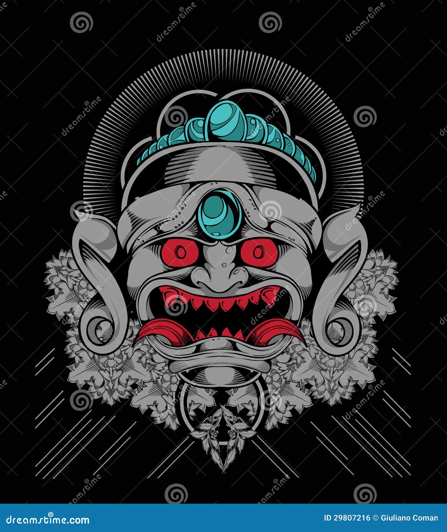 Evil Mask Vector Illustration | CartoonDealer.com #44772392