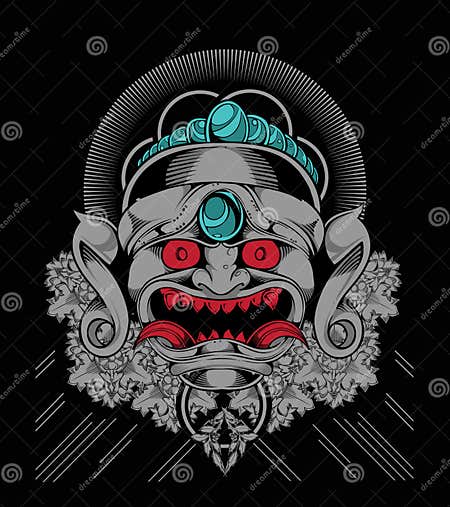 Evil mask stock vector. Illustration of flame, beard - 29807216