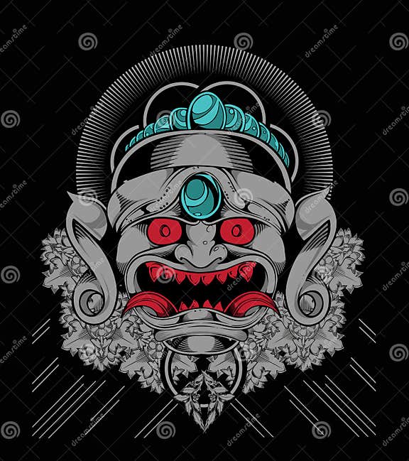 Evil mask stock vector. Illustration of flame, beard - 29807216