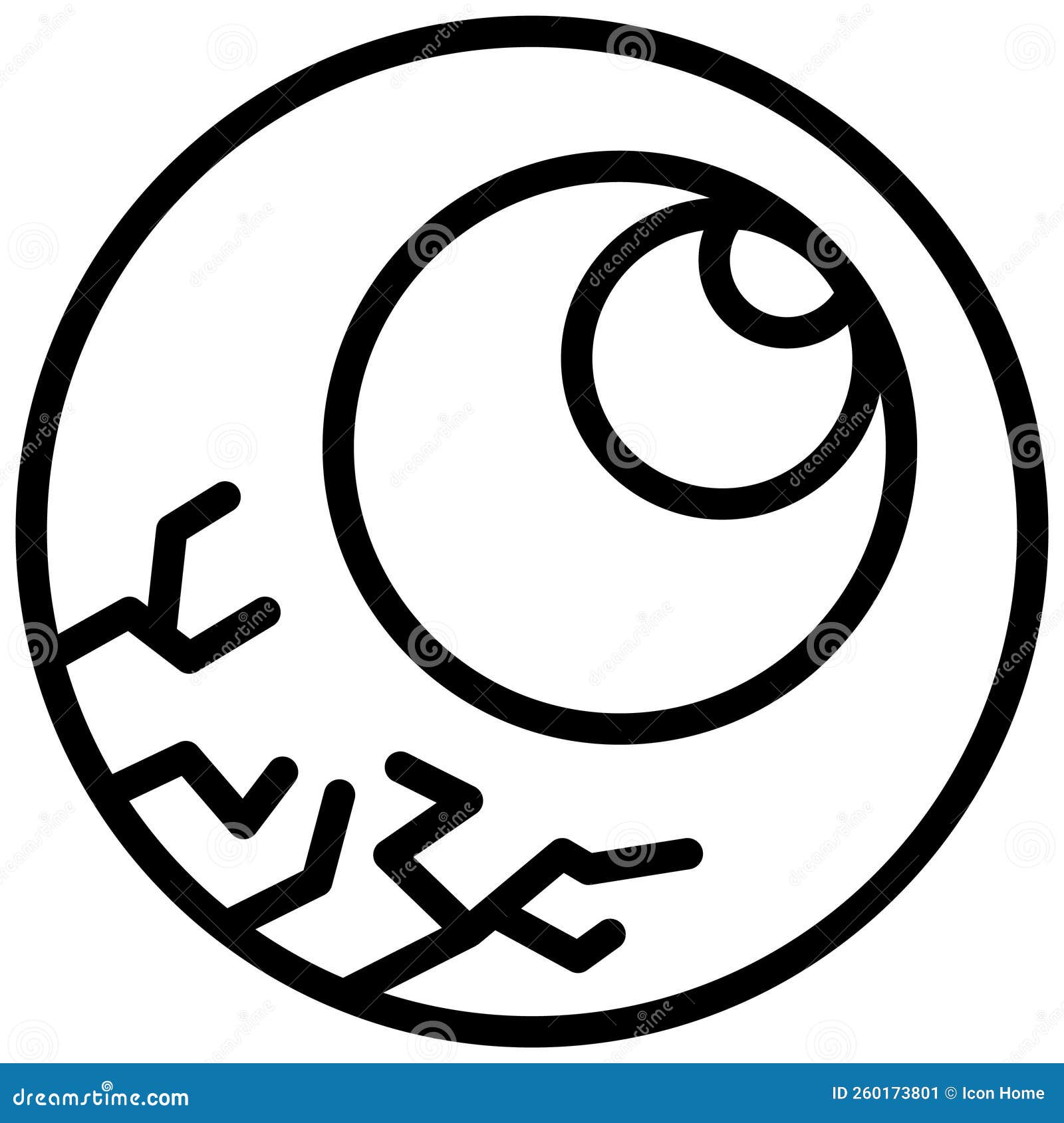 Scary eye vector line stock vector. Illustration of outline - 260173801