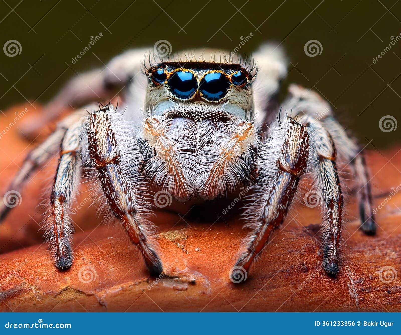 Scary Eyes of Jumping Spider with Empty Space for Text, Arachnophobia ...