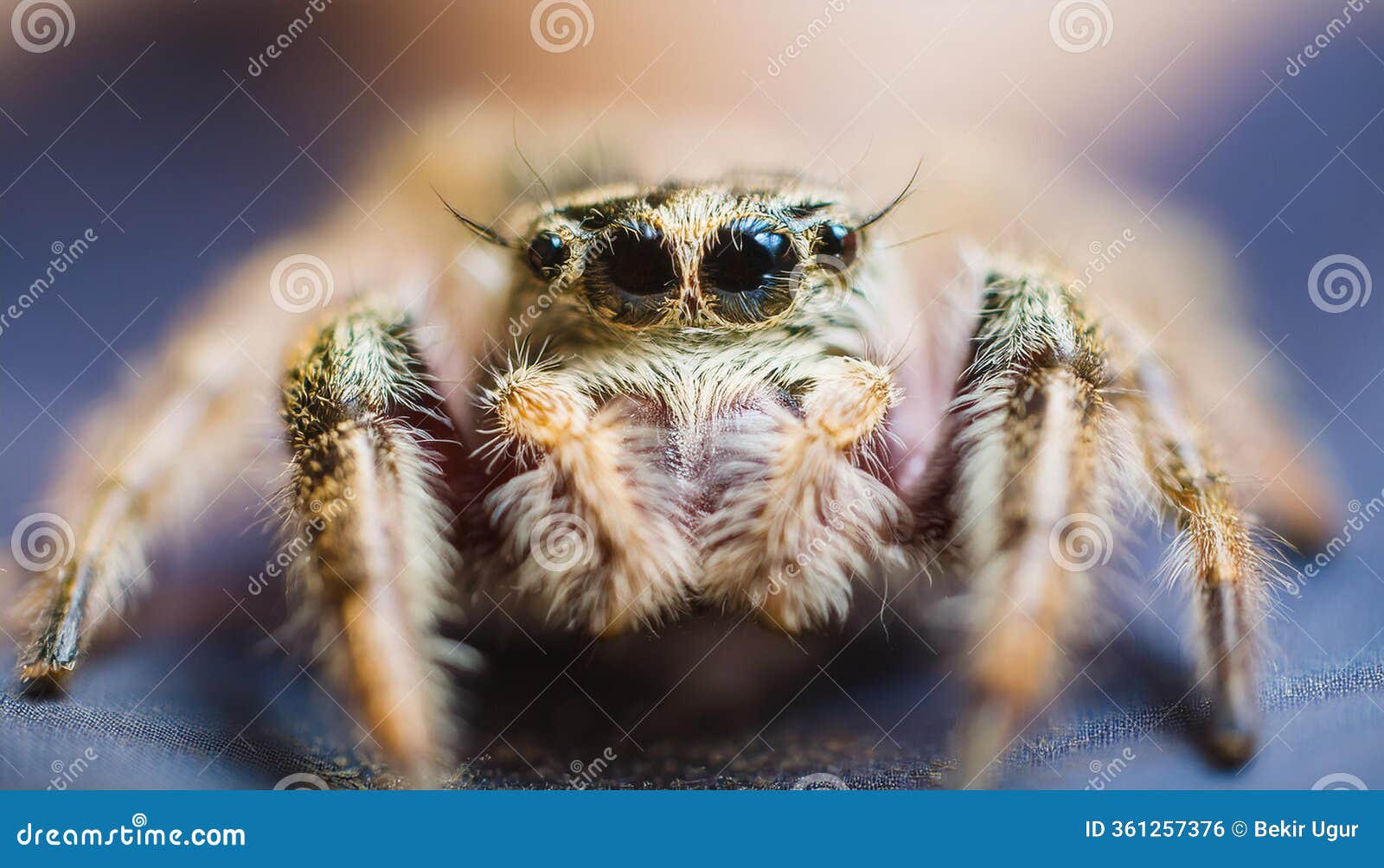 Scary Eyes of Jumping Spider with Empty Space for Text, Arachnophobia ...