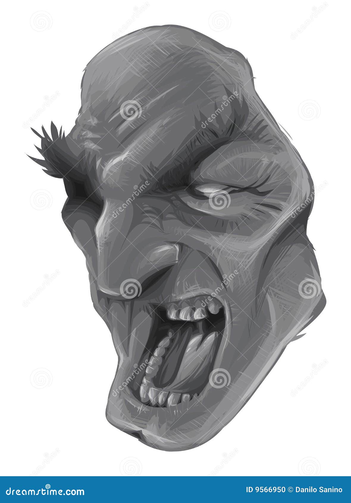 Scary Face With Background Vector Illustration | CartoonDealer.com #9567160