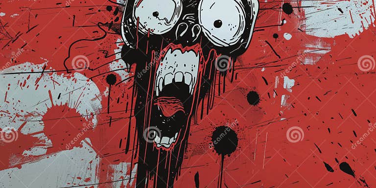 Scary Face, Bleed it Out Concept Stock Photo - Image of oral, mouth ...