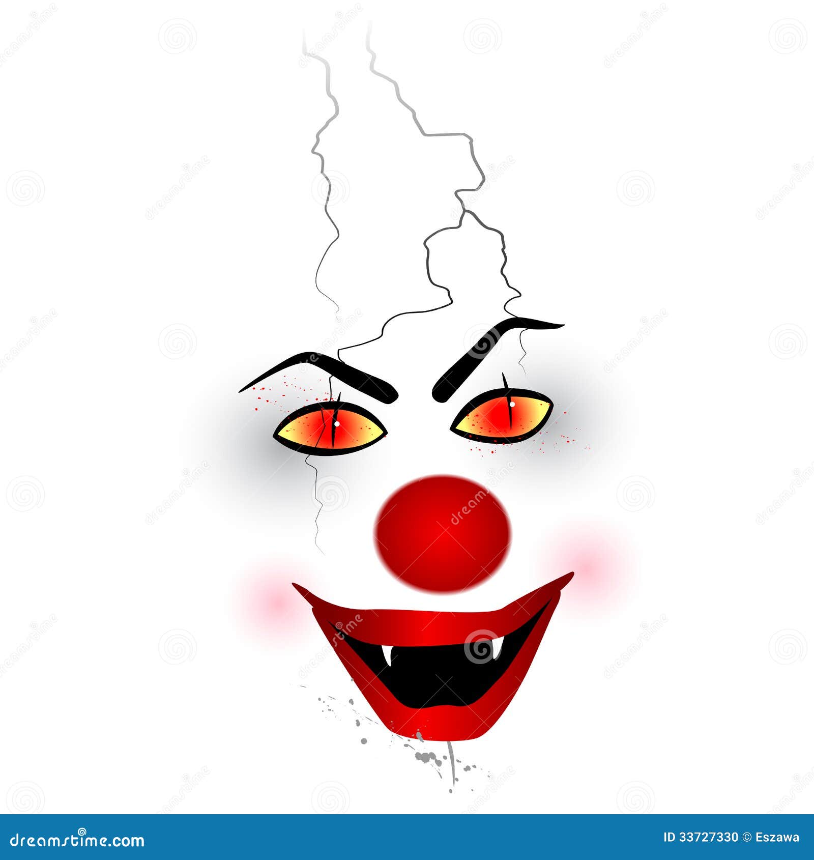 Scary Face Skull Monster Head, Doodle Icon Drawing Cartoon Vector ...