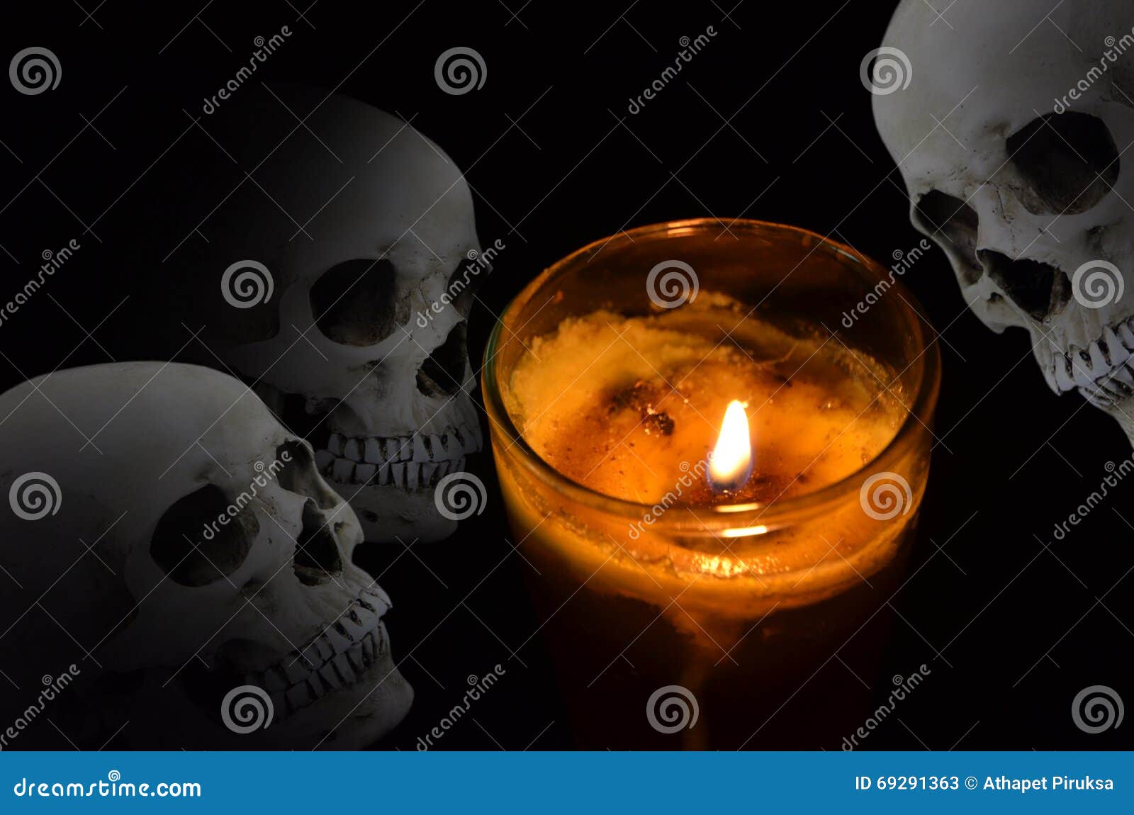 Scary Face in the Light of Lamp Stock Image - Image of night, burning ...