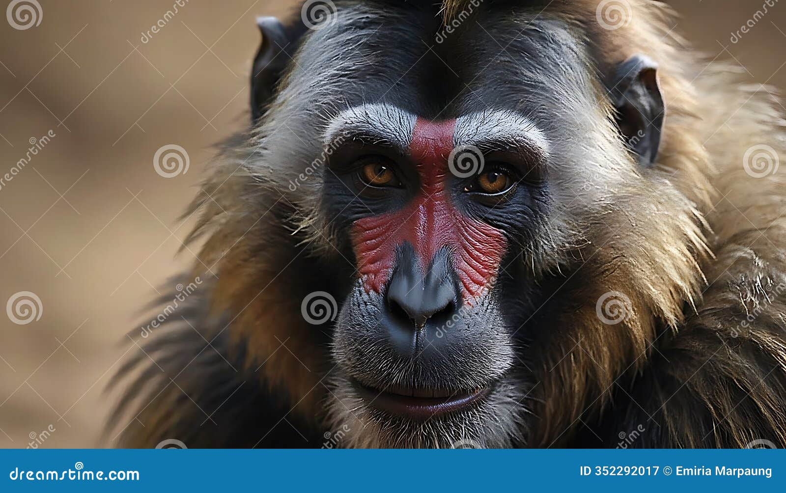 The Scary Face of a Mandrill Monkey Stock Image - Image of tropical ...