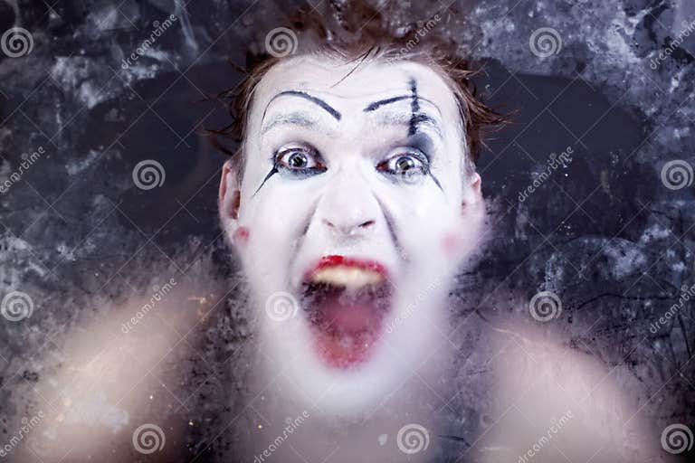 Scary face screaming mime stock image. Image of face - 16118285