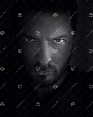 Scary face in the shadow stock image. Image of close, horror - 5647195