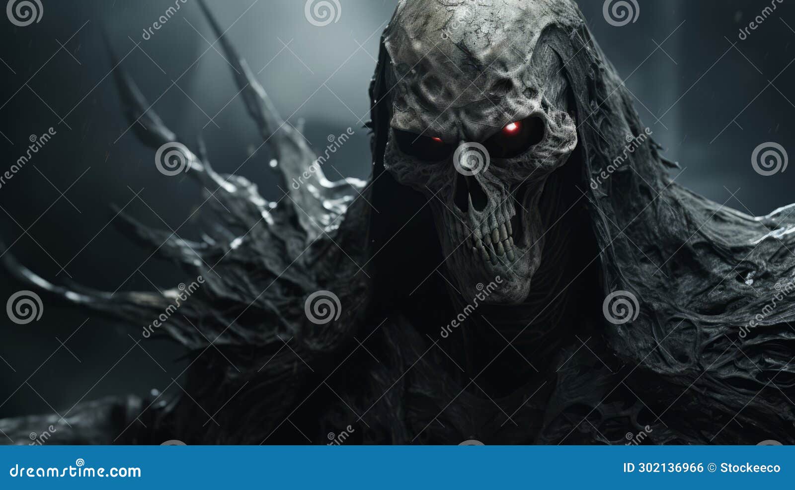 Intense Demon Skeleton with Unreal Engine 5 Graphics Stock Illustration ...