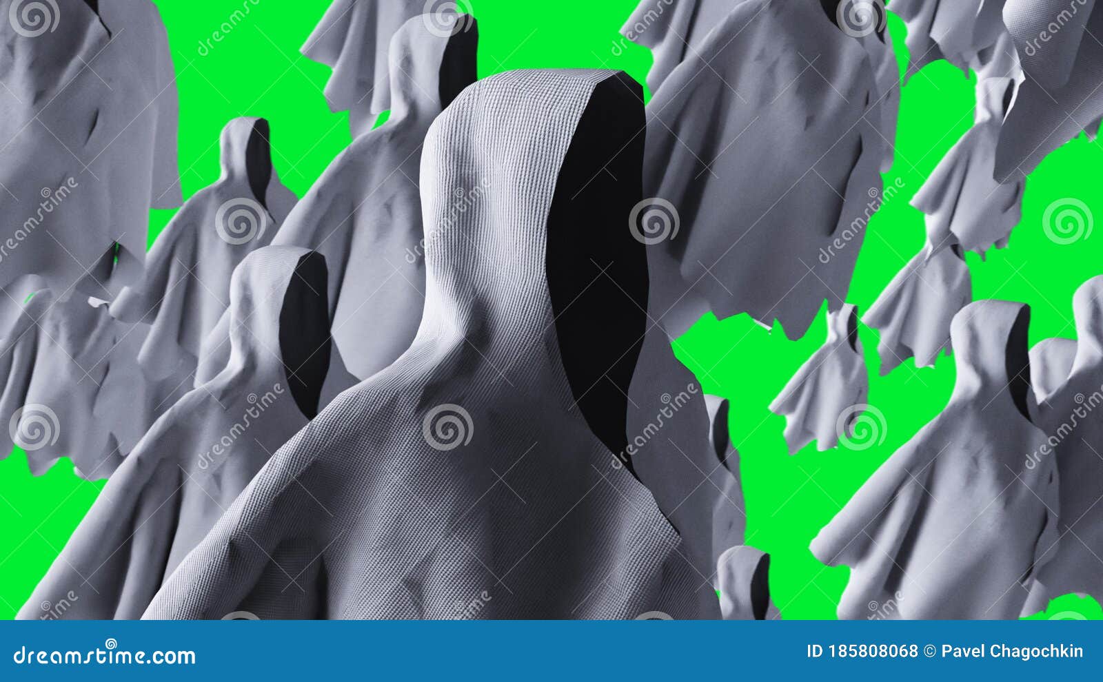 Scary Fear Ghost Animation . 3d Realistic Render. Stock Illustration ...