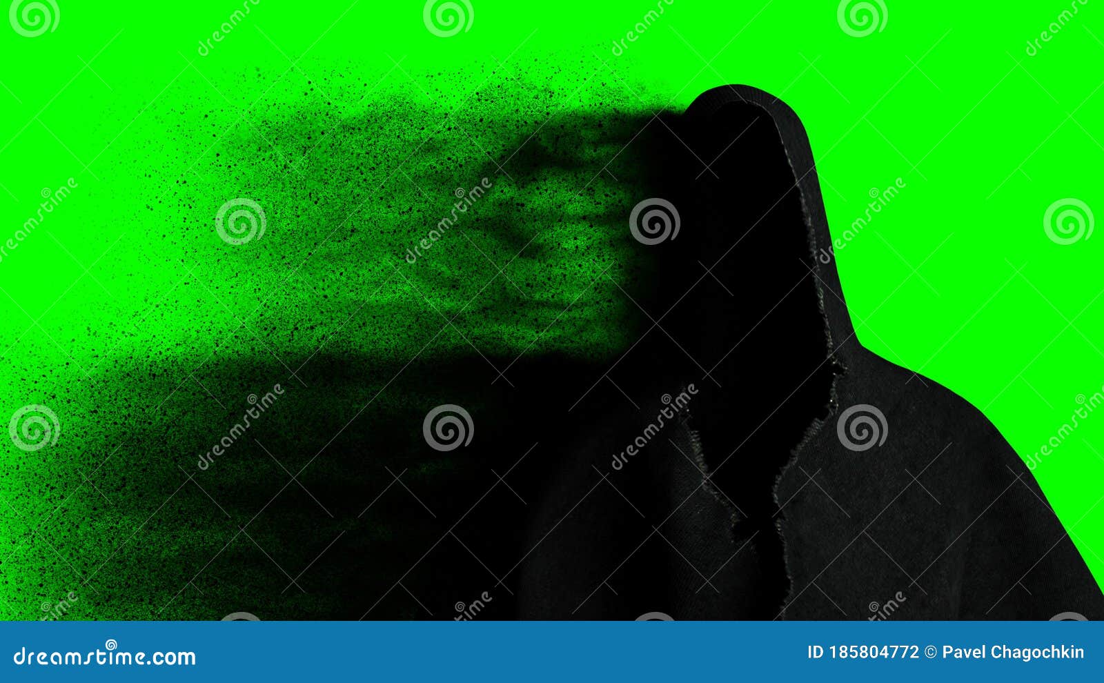 Scary, Fear Ghost with Dark Particles. 3d Rendering. Stock Illustration ...
