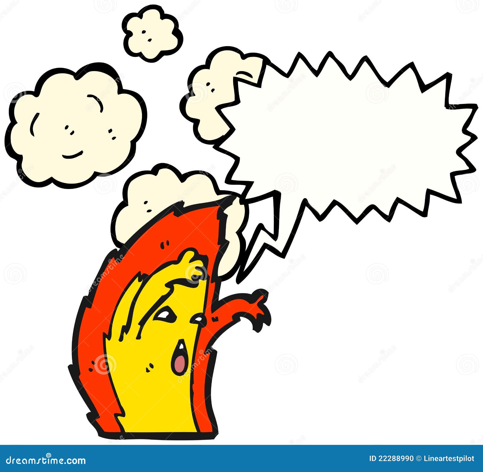 Scary Fire Cartoon Character Stock Illustration - Illustration of drawn ...