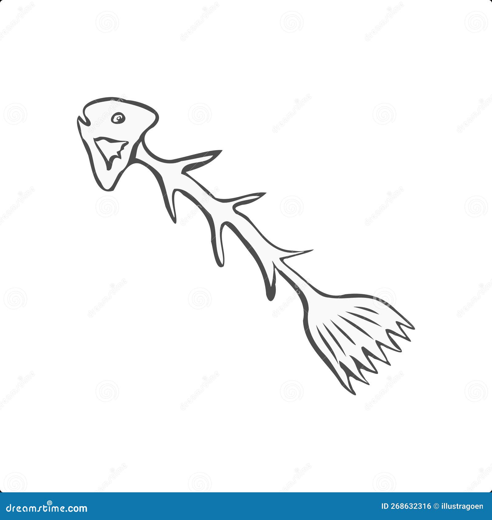 Scary Sea Fish Like Monster Swims In Blue Water, Underwater Scene ...