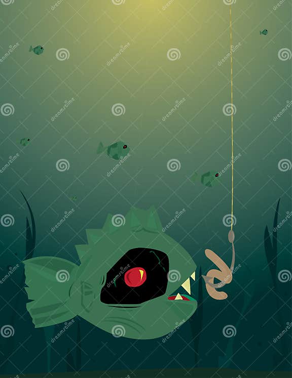 Scary fish underwater stock vector. Illustration of underwater - 9698584
