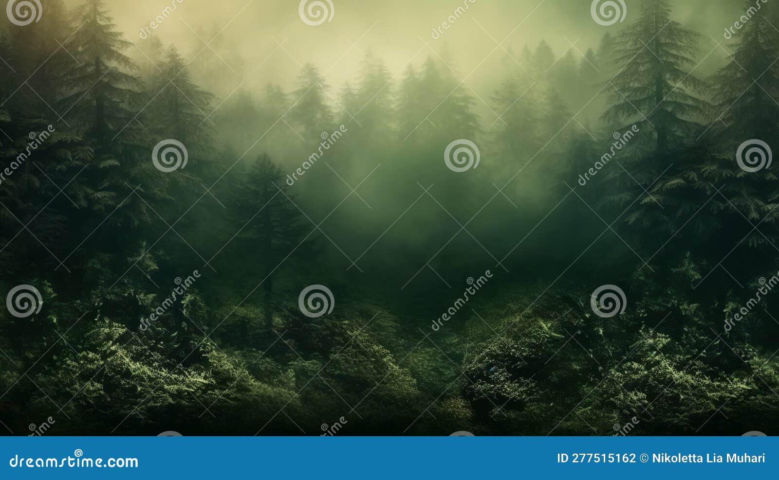 Scary and Foggy Forest Background with Empty Space, Generative AI Stock ...