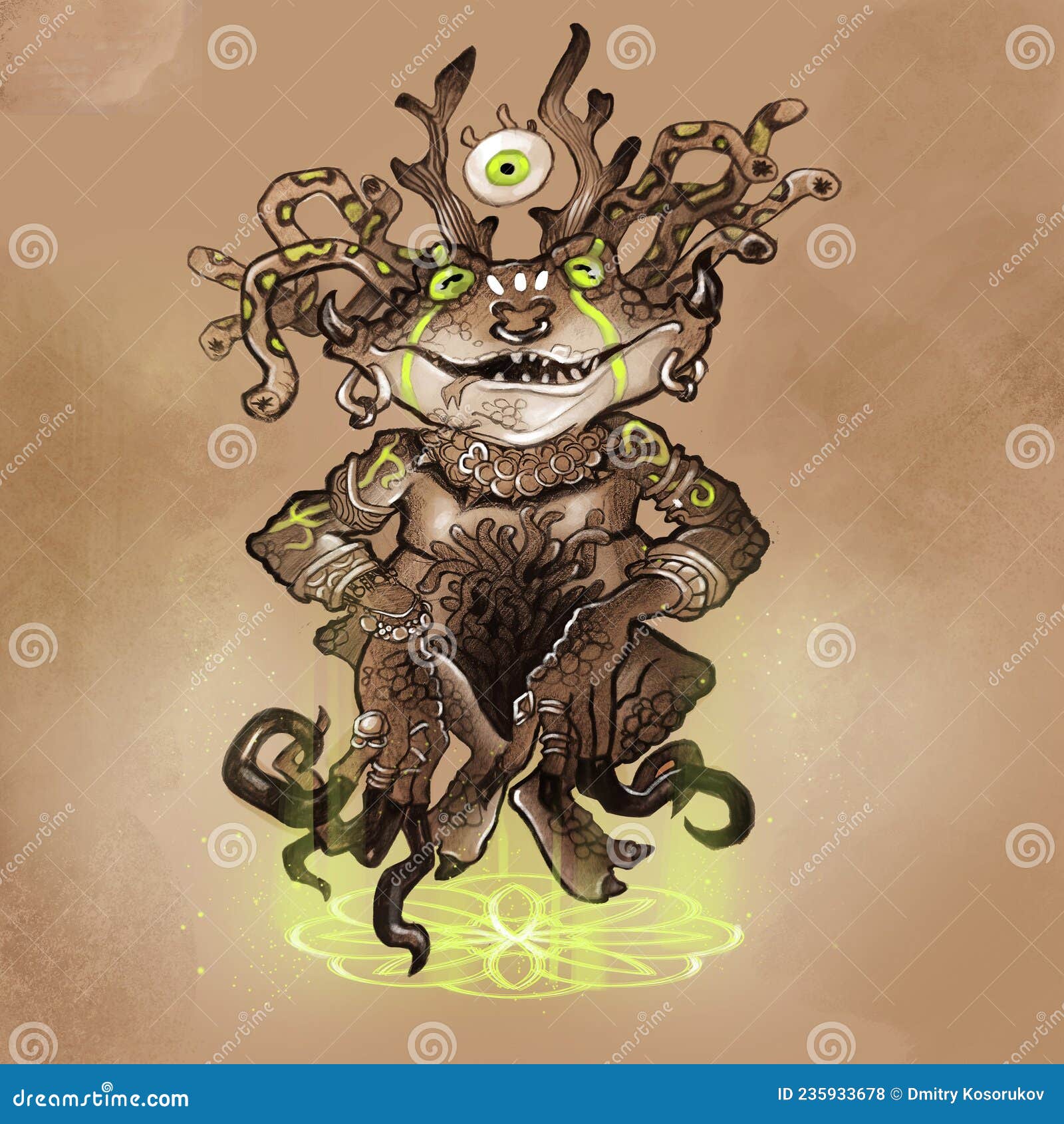 A Scary Forest Monster with Long Claws Stock Illustration ...