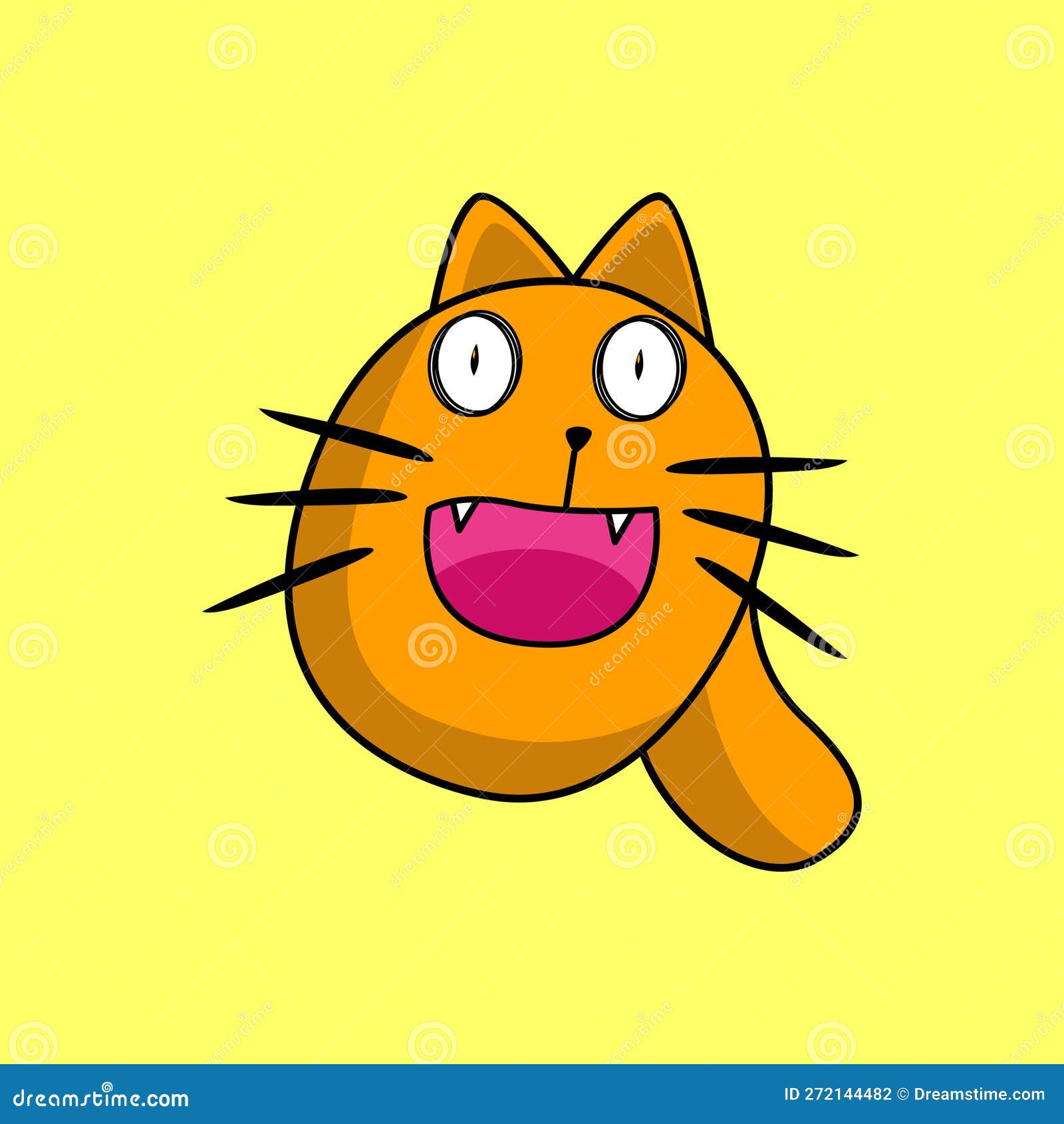 Scary Funny Smile Orange Cat with Dizzy Eyes Stock Vector ...