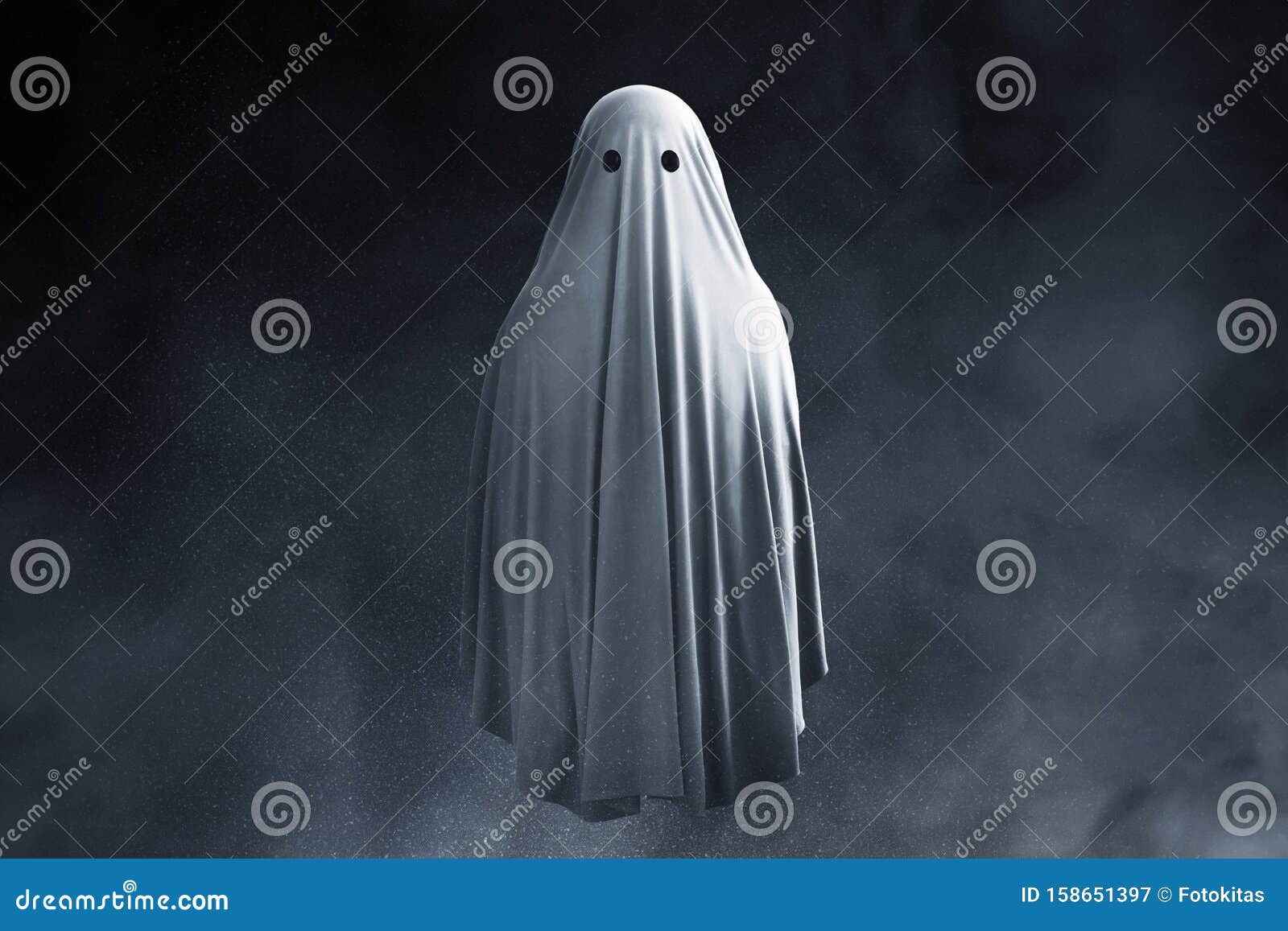 Scary Ghost on Dark Background Stock Image - Image of horror, light ...