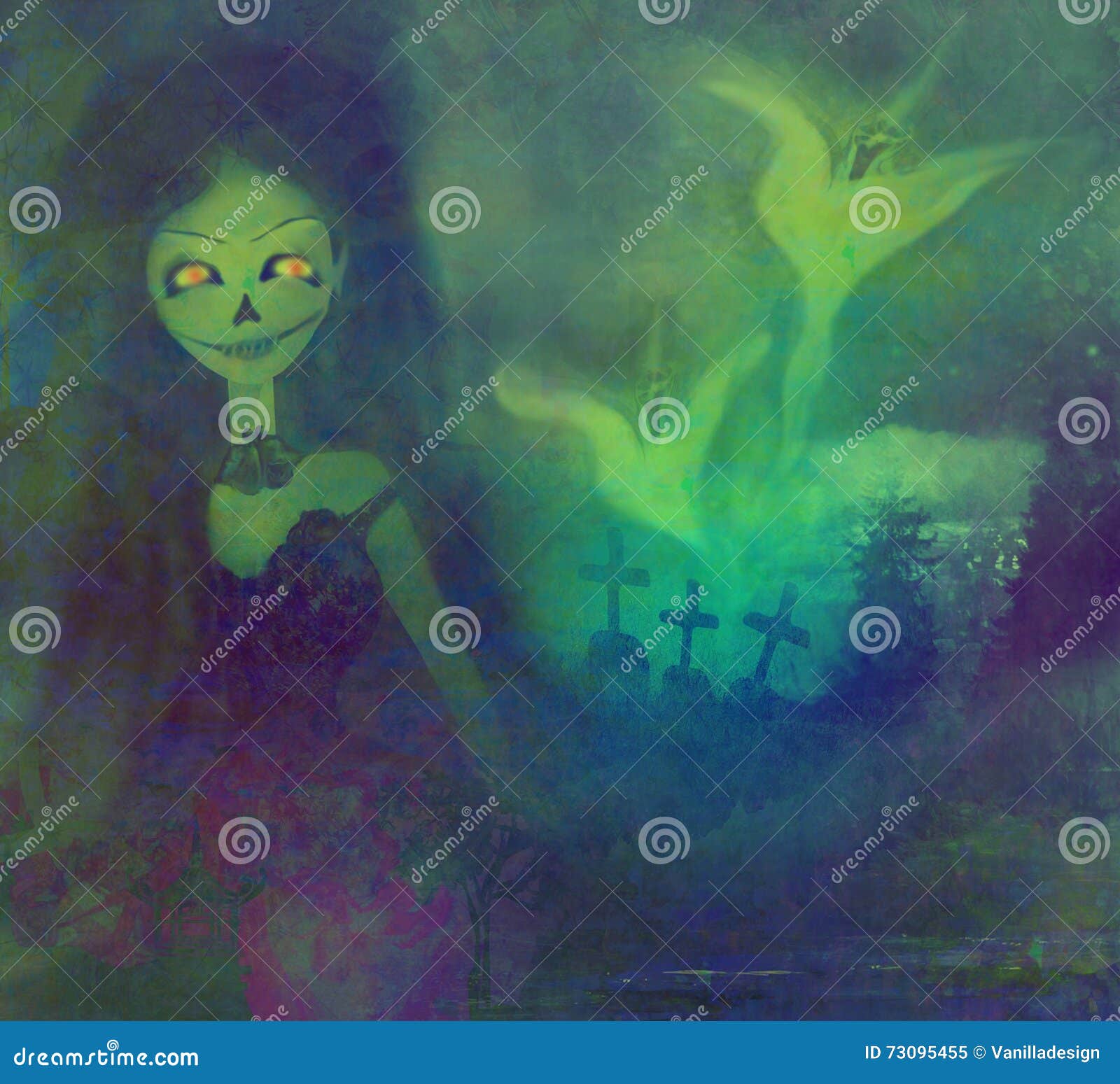 Creepy Floating Eyeball Cartoon Illustration | CartoonDealer.com #74311693