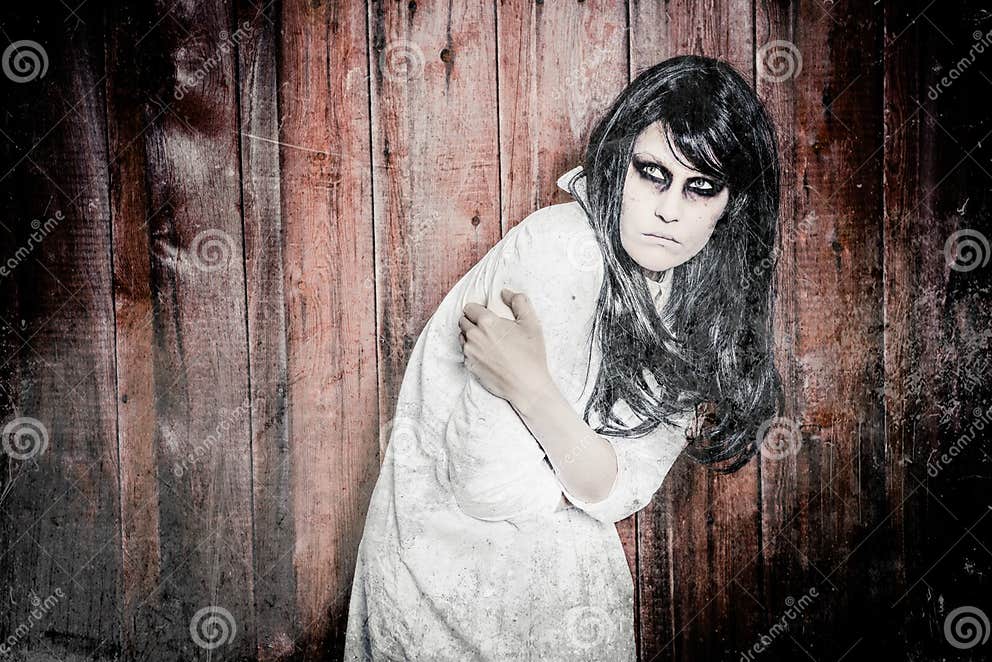 A scary ghost girl stock image. Image of model, gaze - 27276007