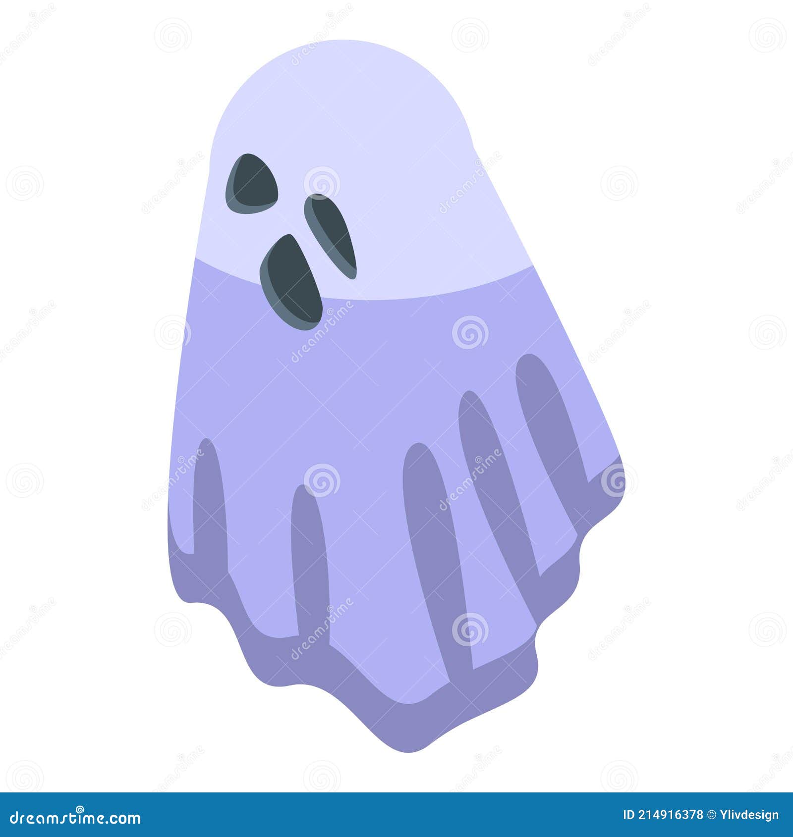 Scary Ghost Icon, Isometric Style Stock Vector - Illustration of funny ...