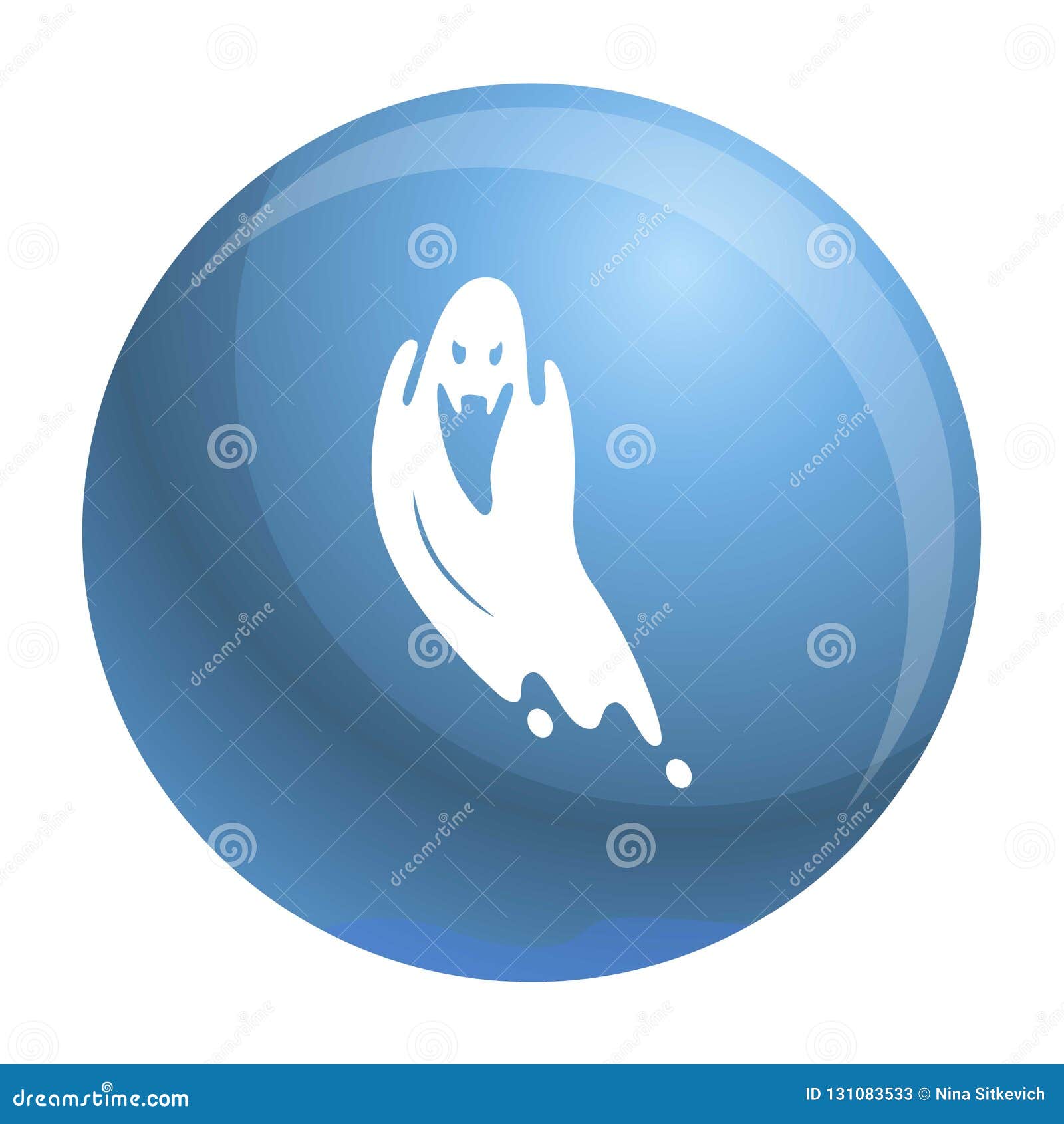 Scary Ghost Icon, Simple Style Stock Vector - Illustration of october ...