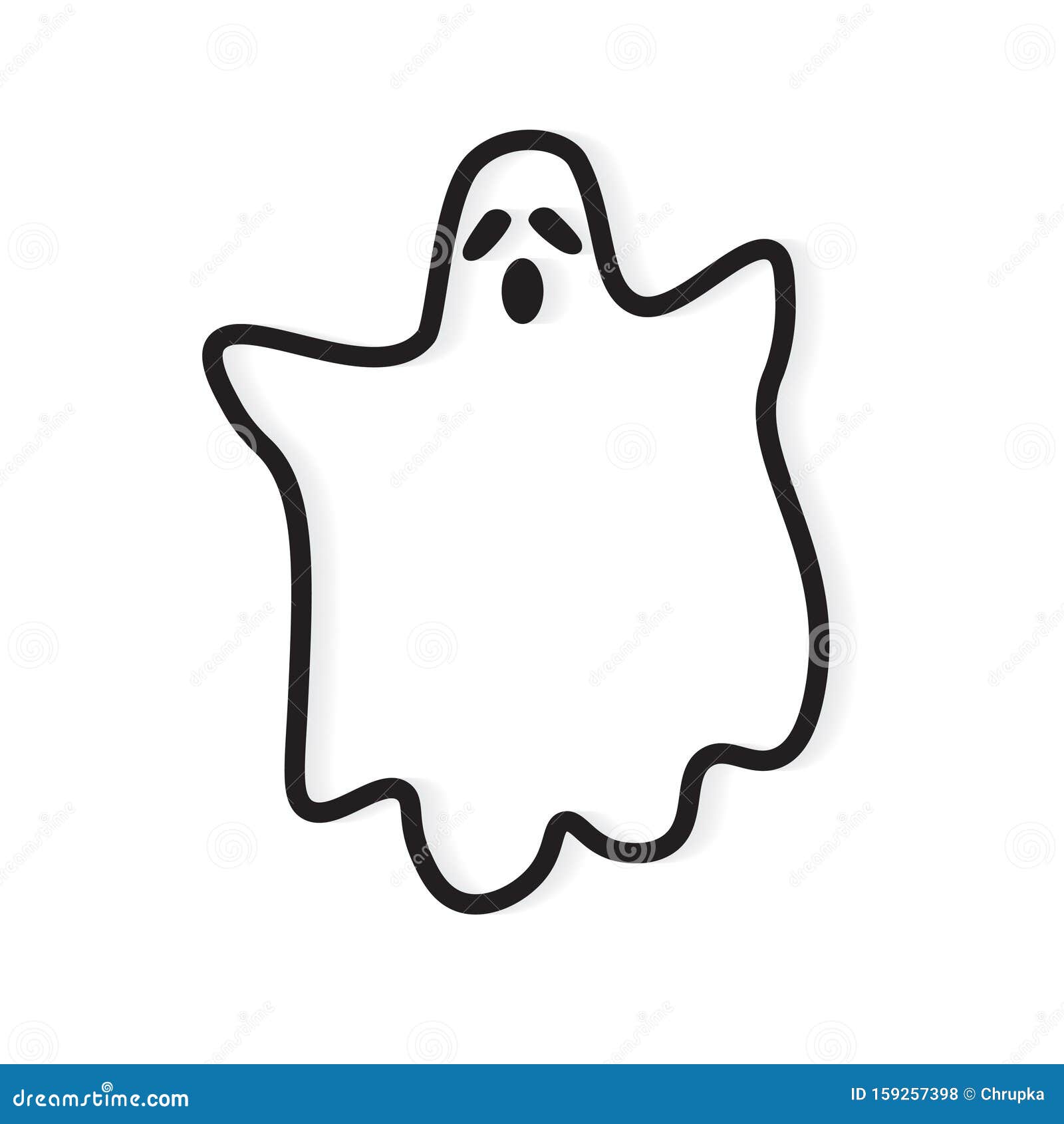 Scary ghost icon stock vector. Illustration of autumn - 159257398