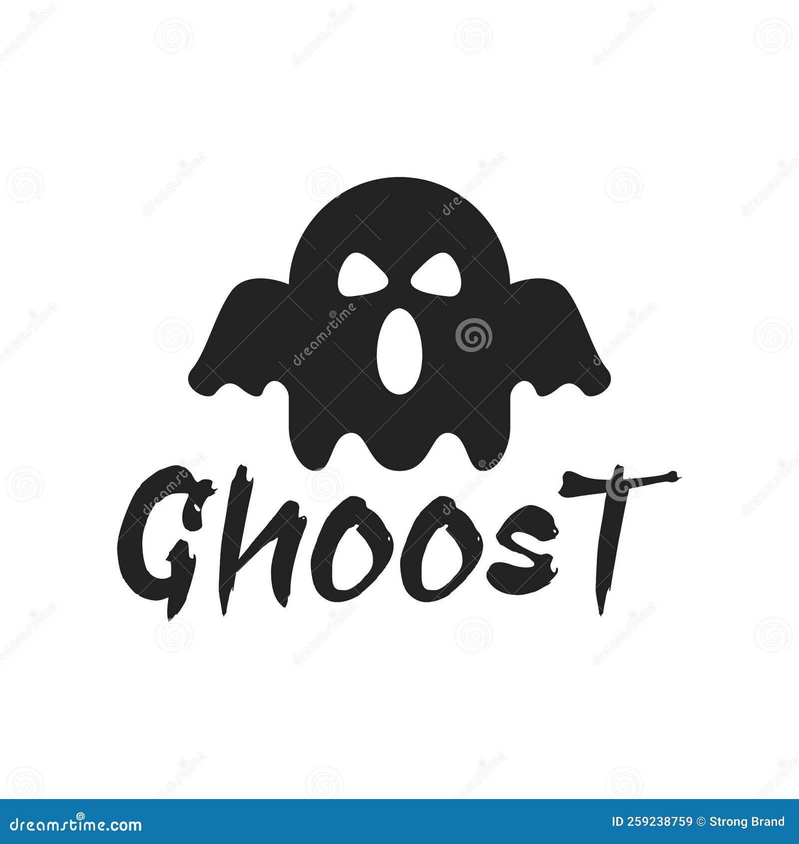Scary Ghost Logo Vector. Haunted Vector for Halloween Stock Vector ...