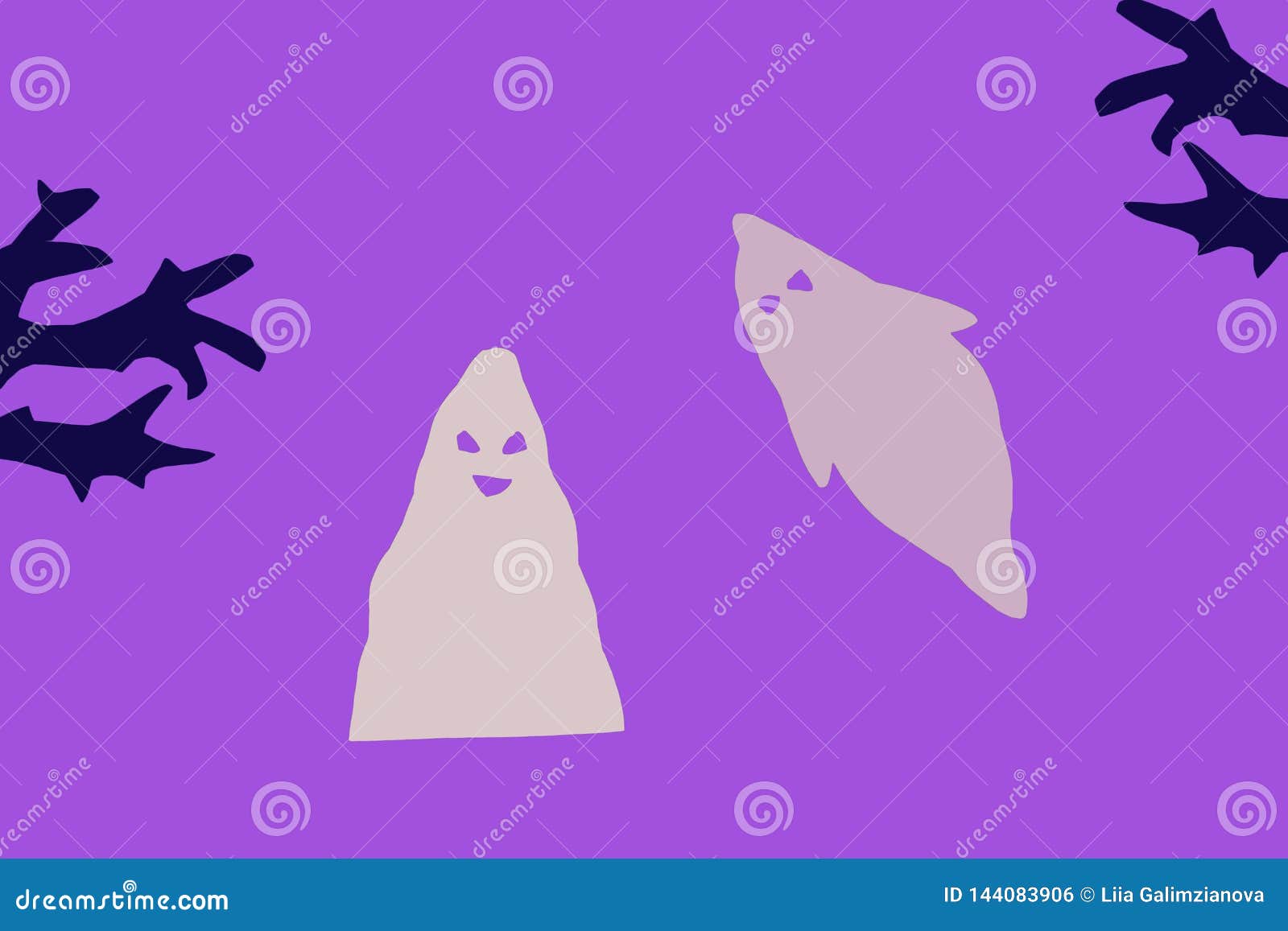 A Scary Ghost Shadow Flying Stock Illustration - Illustration of ...