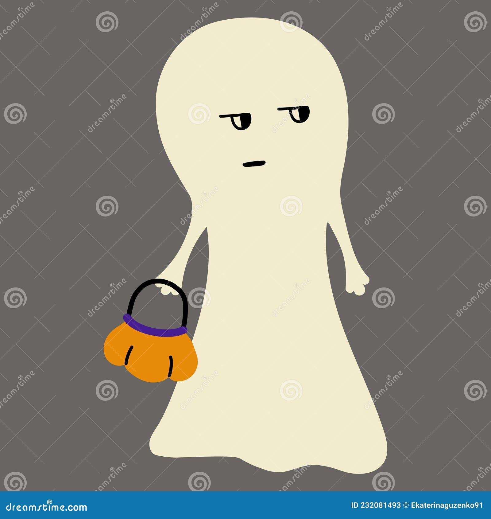 Scary Ghost Sheet Isolated on Grey Background Stock Vector ...