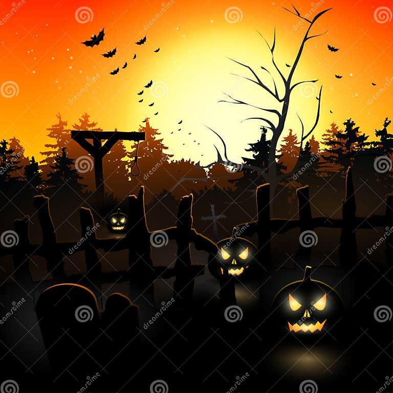 Scary graveyard stock illustration. Illustration of holiday - 34865697