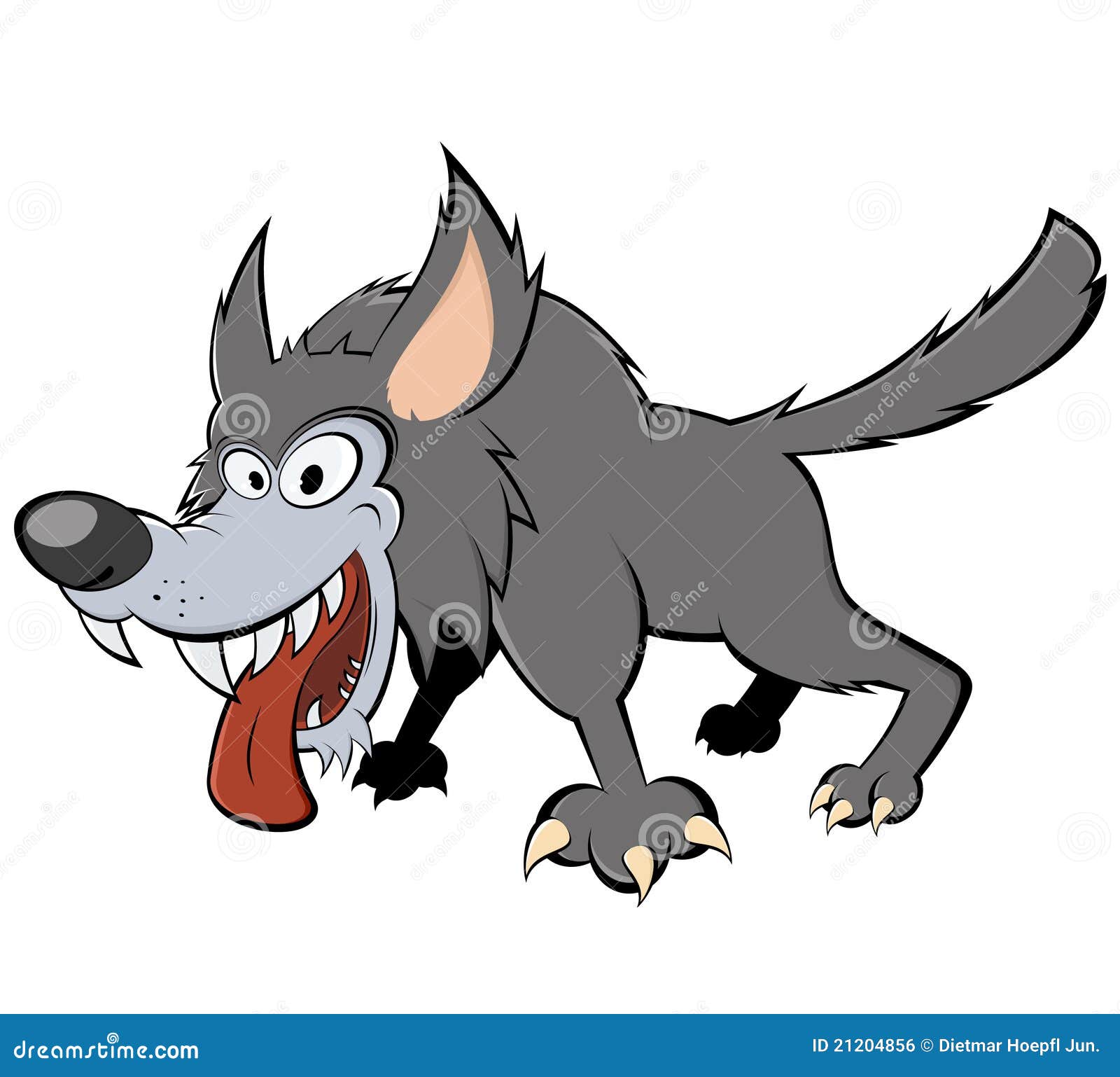 Gray Wolf Standing Cartoon Vector | CartoonDealer.com #134510447