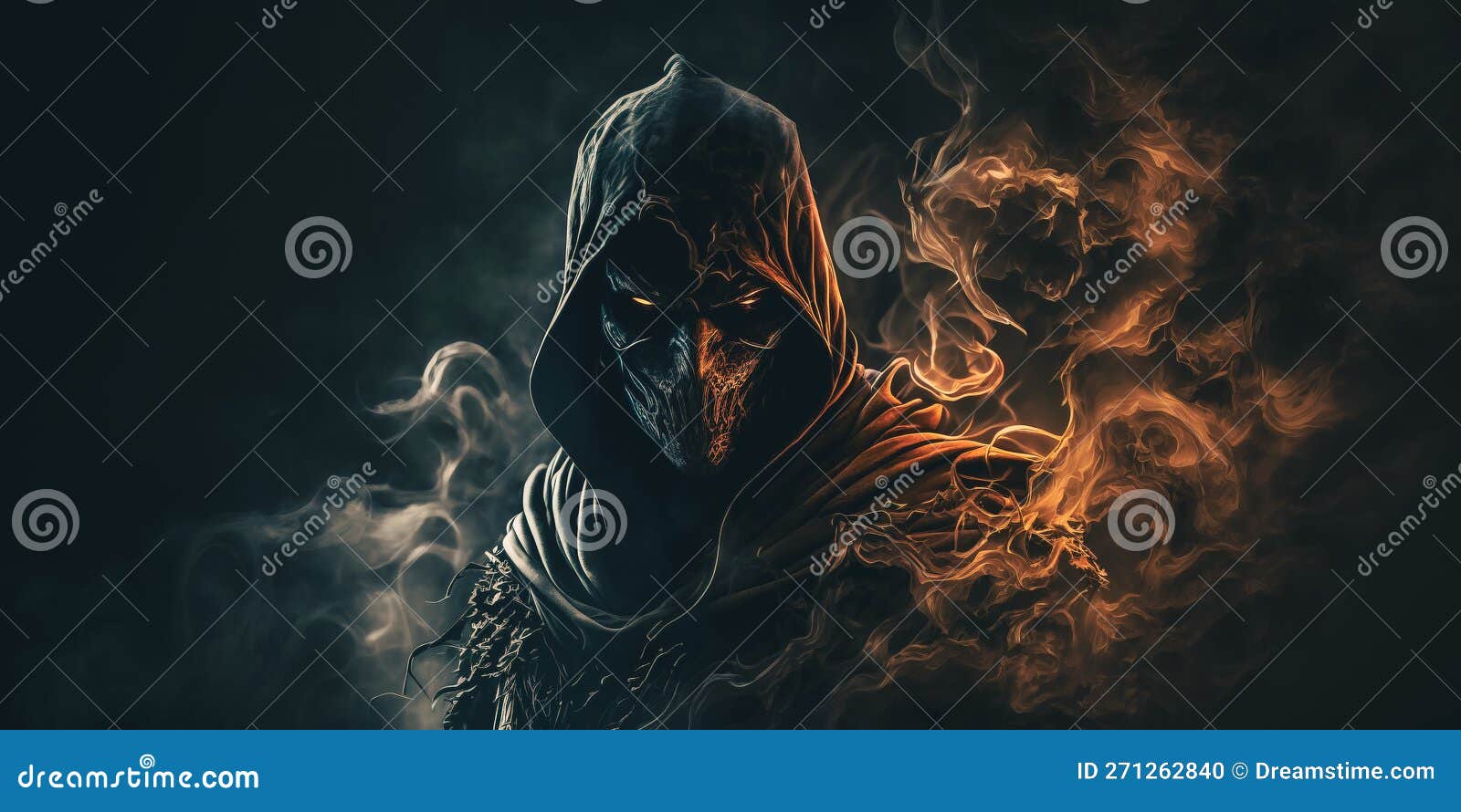 Scary Grim Reaper In The Dark Royalty-Free Stock Photography ...