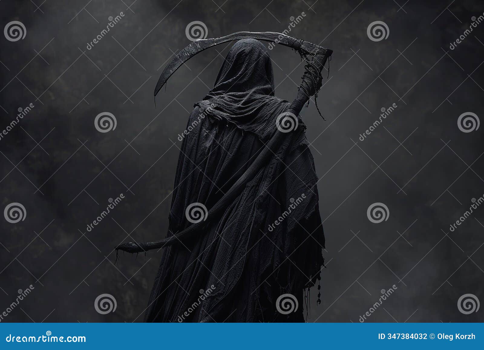 Scary Grim Reaper with Sharp Scythe in Hell with Dramatic Background ...